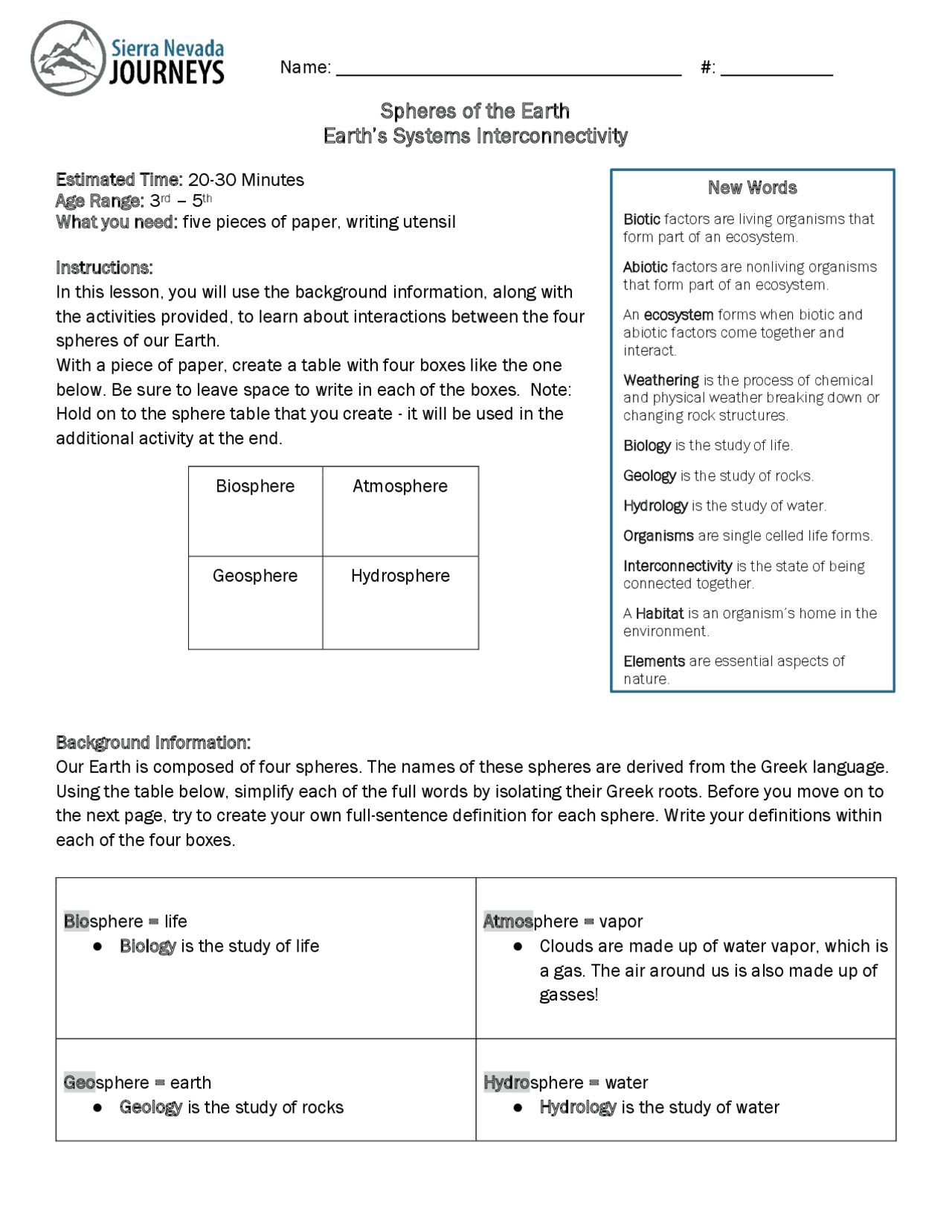 Interconnectivity Of The Earths Sphere Lecture Notes Biology Docsity