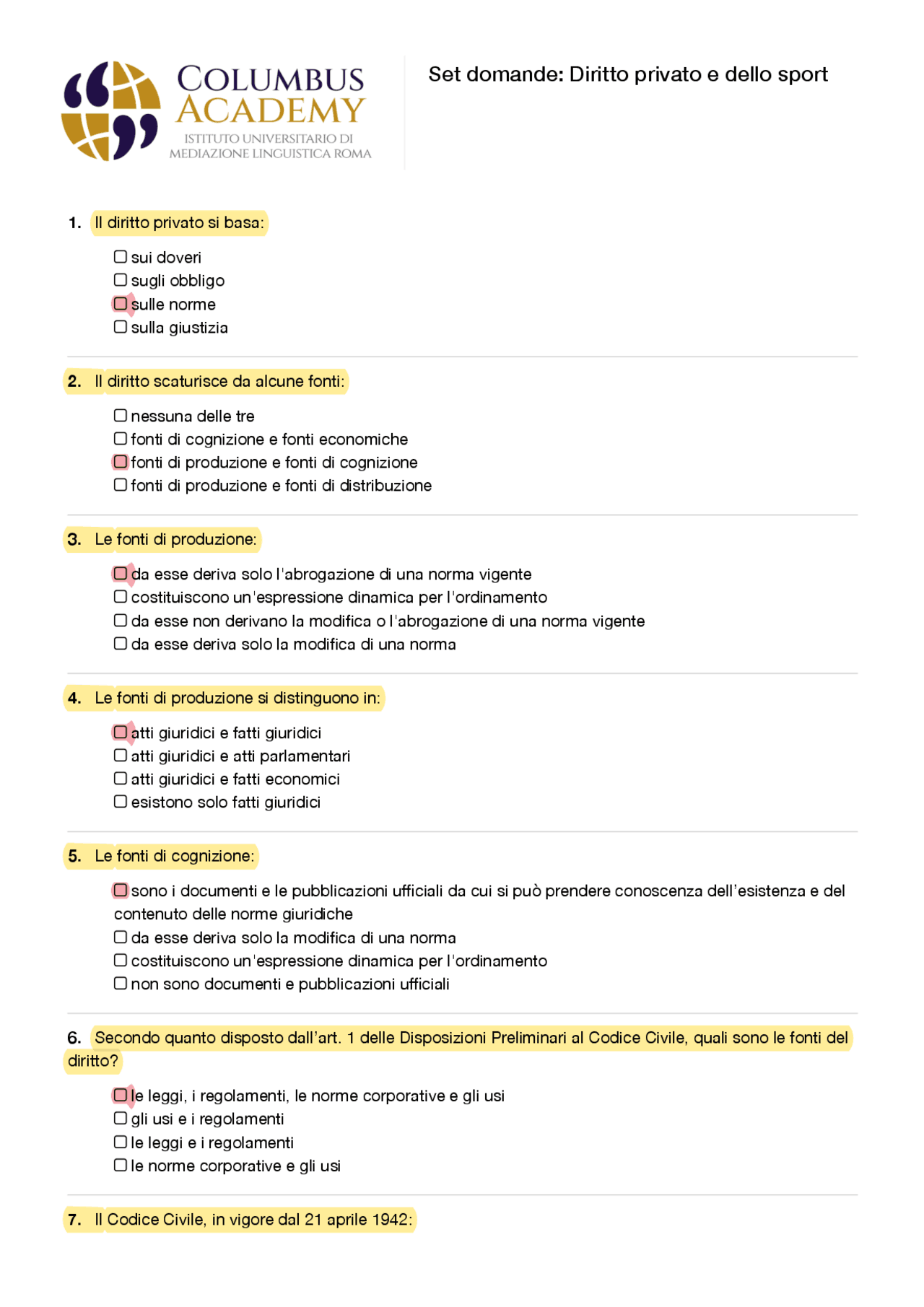 Quiz Svolti Prima Parte Esame Superato Prove Desame Di Diritto