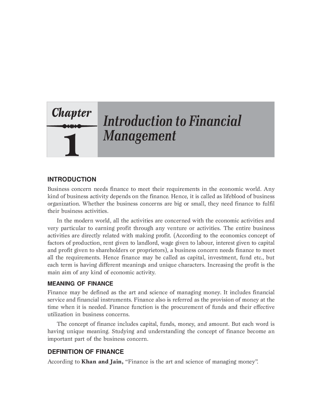 INTRODUCTION DEFINITION OF FINANCE | Lecture notes Financial Management ...