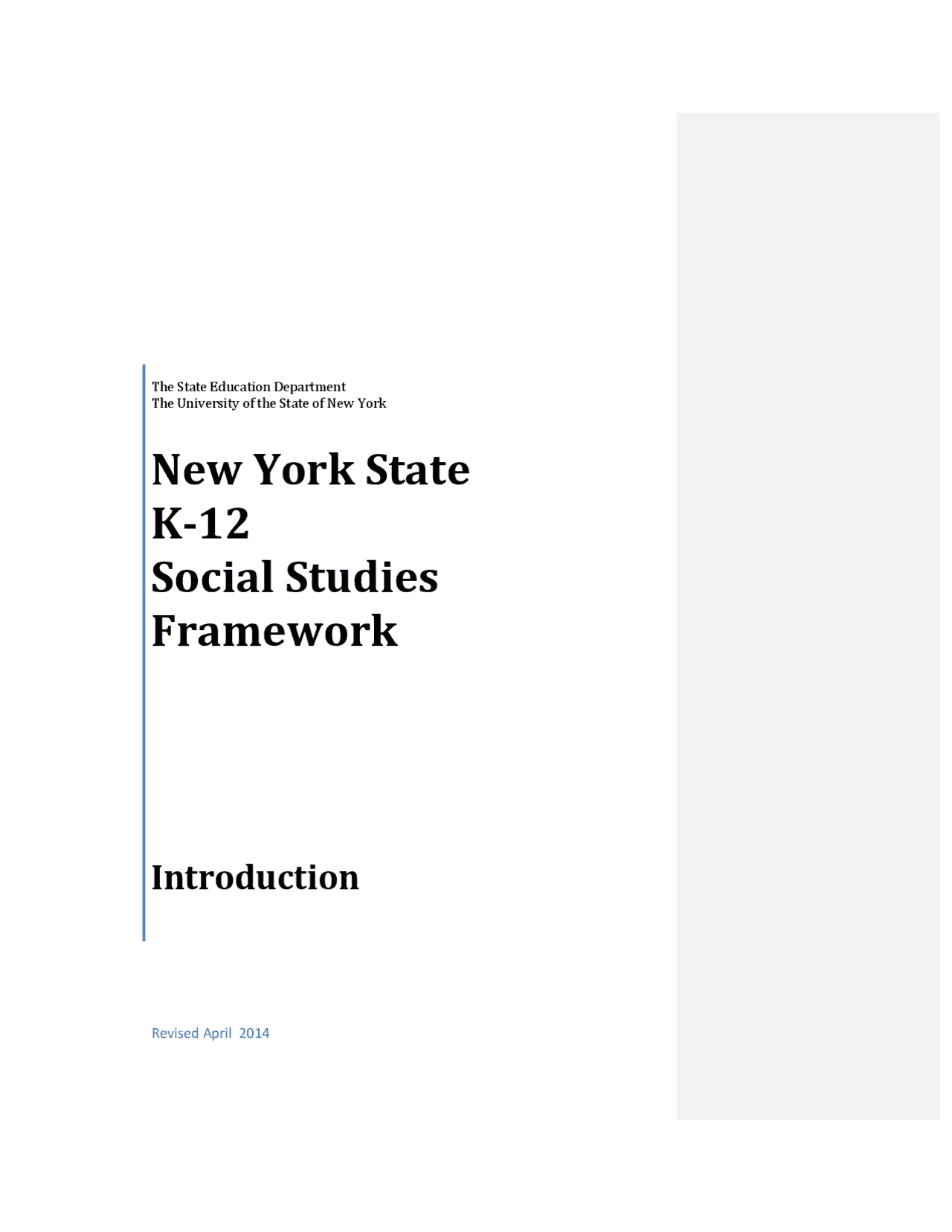 New York State K-12 Social Studies Framework | Summaries English ...