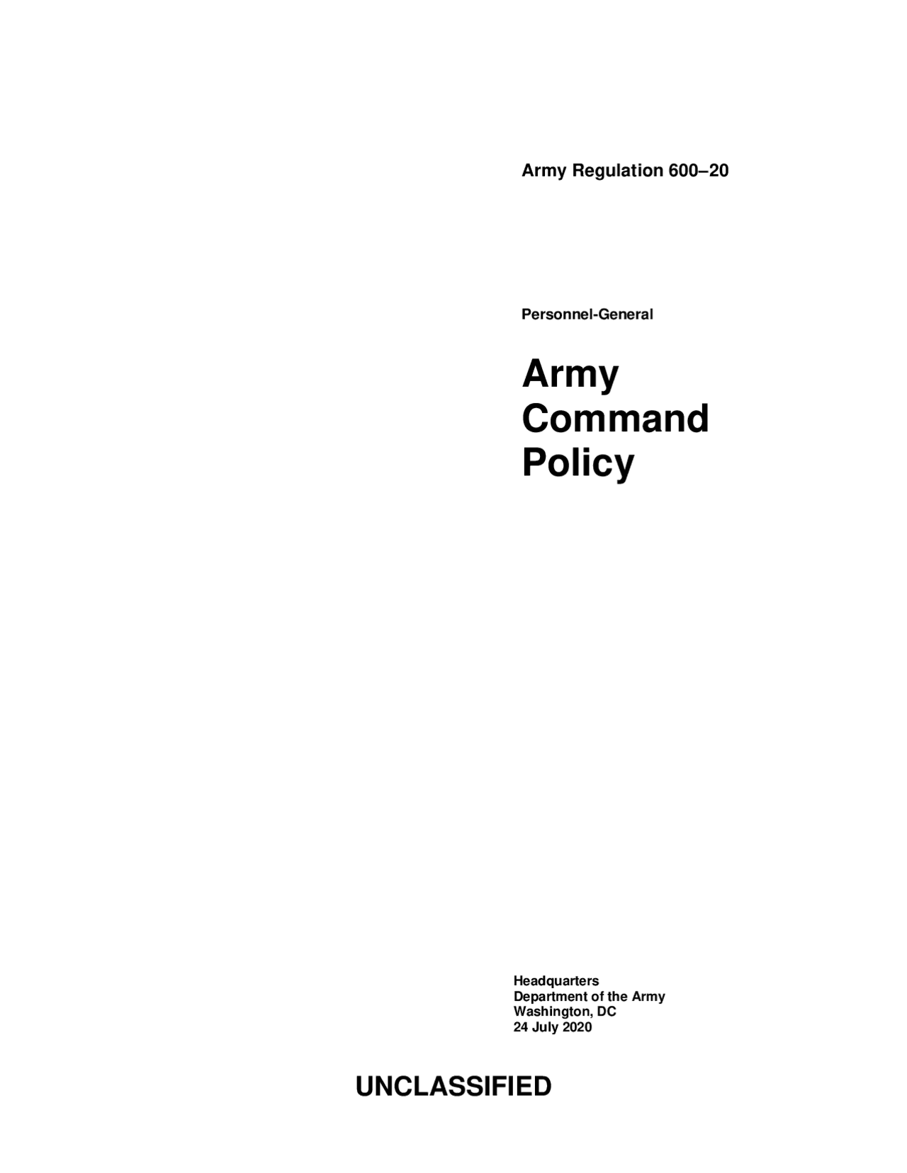 Army Command Policy | Exams Law | Docsity
