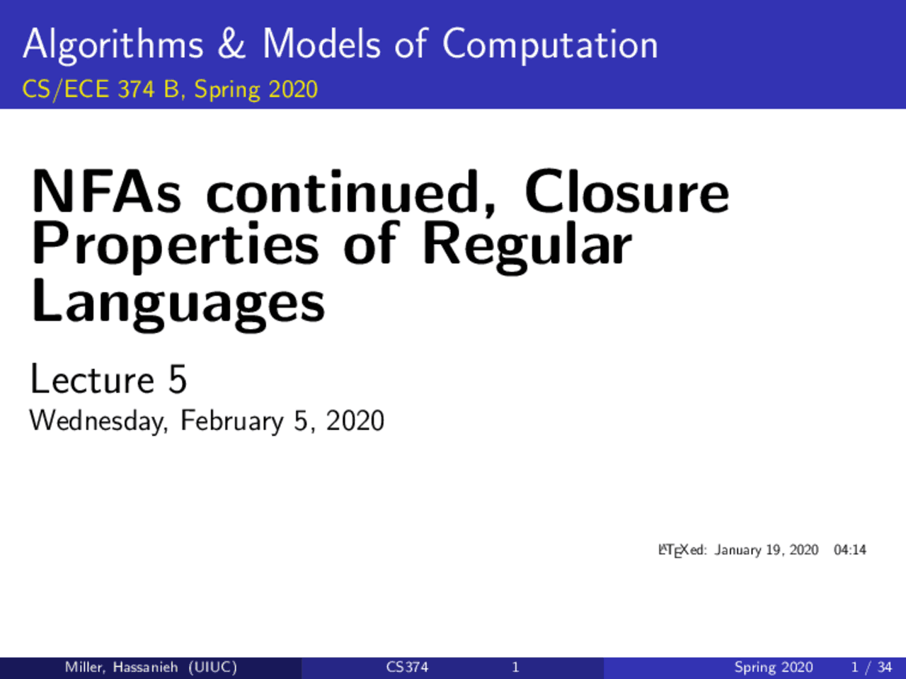 Nfas Continued Closure Properties Of Regular Languages Exercises Construction Docsity