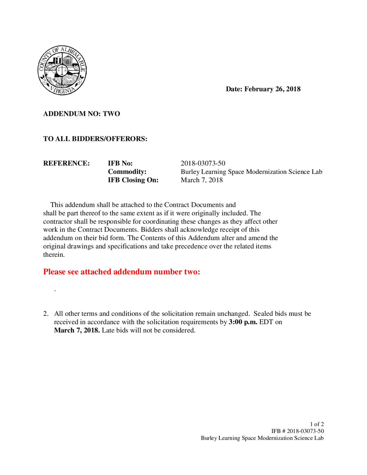 Please see attached addendum number two: | Lecture notes Contract Law ...