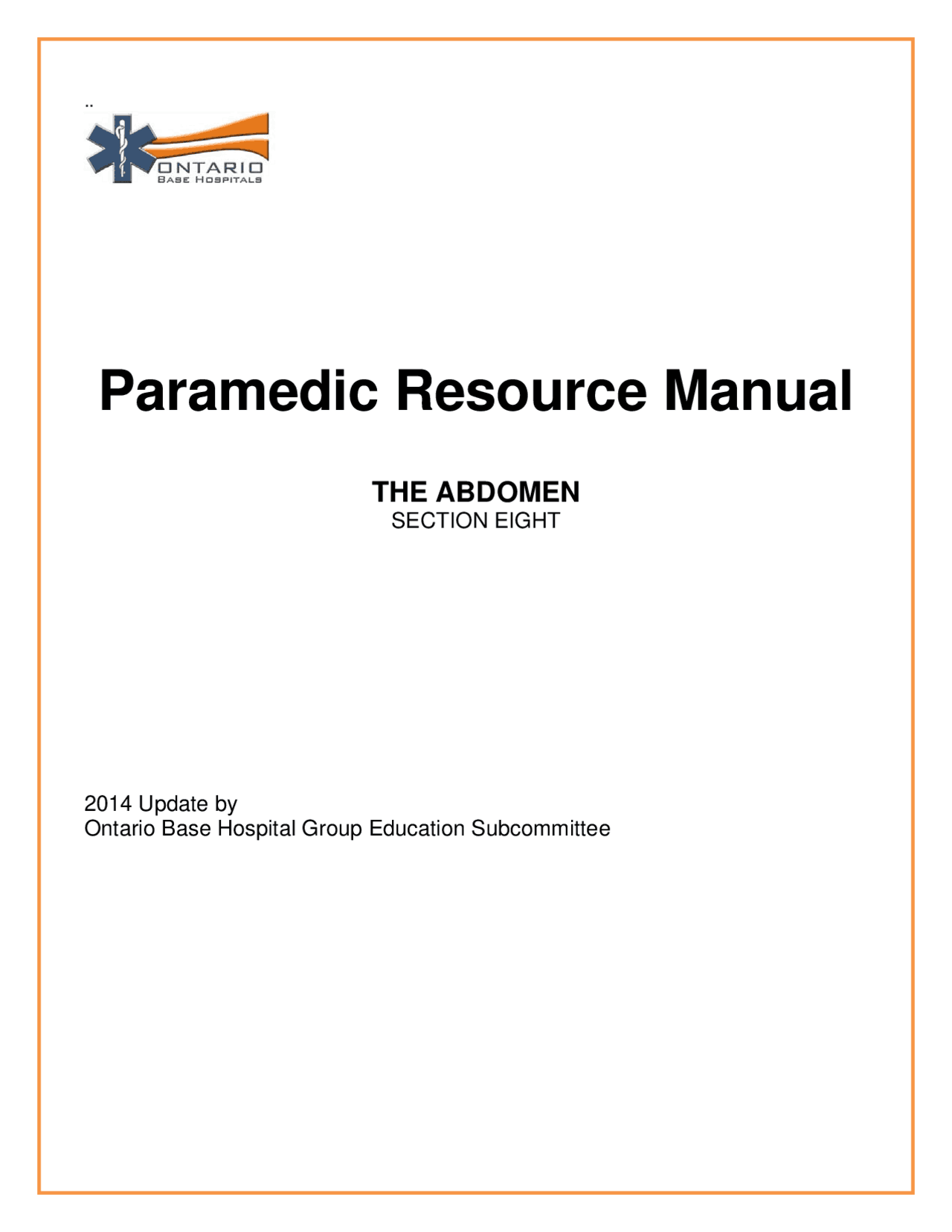 Paramedic Resource Manual | Slides History | Docsity