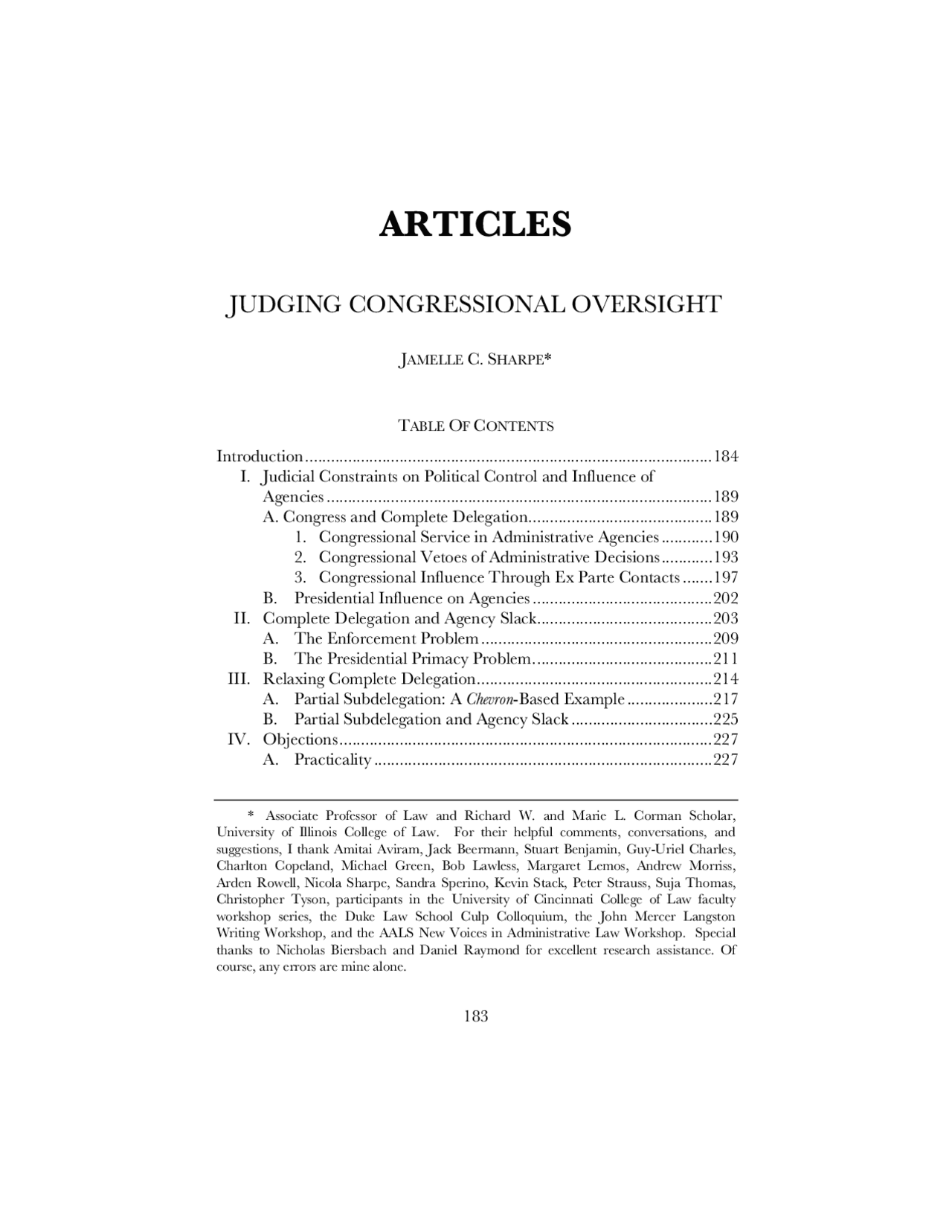 Judging Congressional Oversight | Lecture notes Administrative Law ...