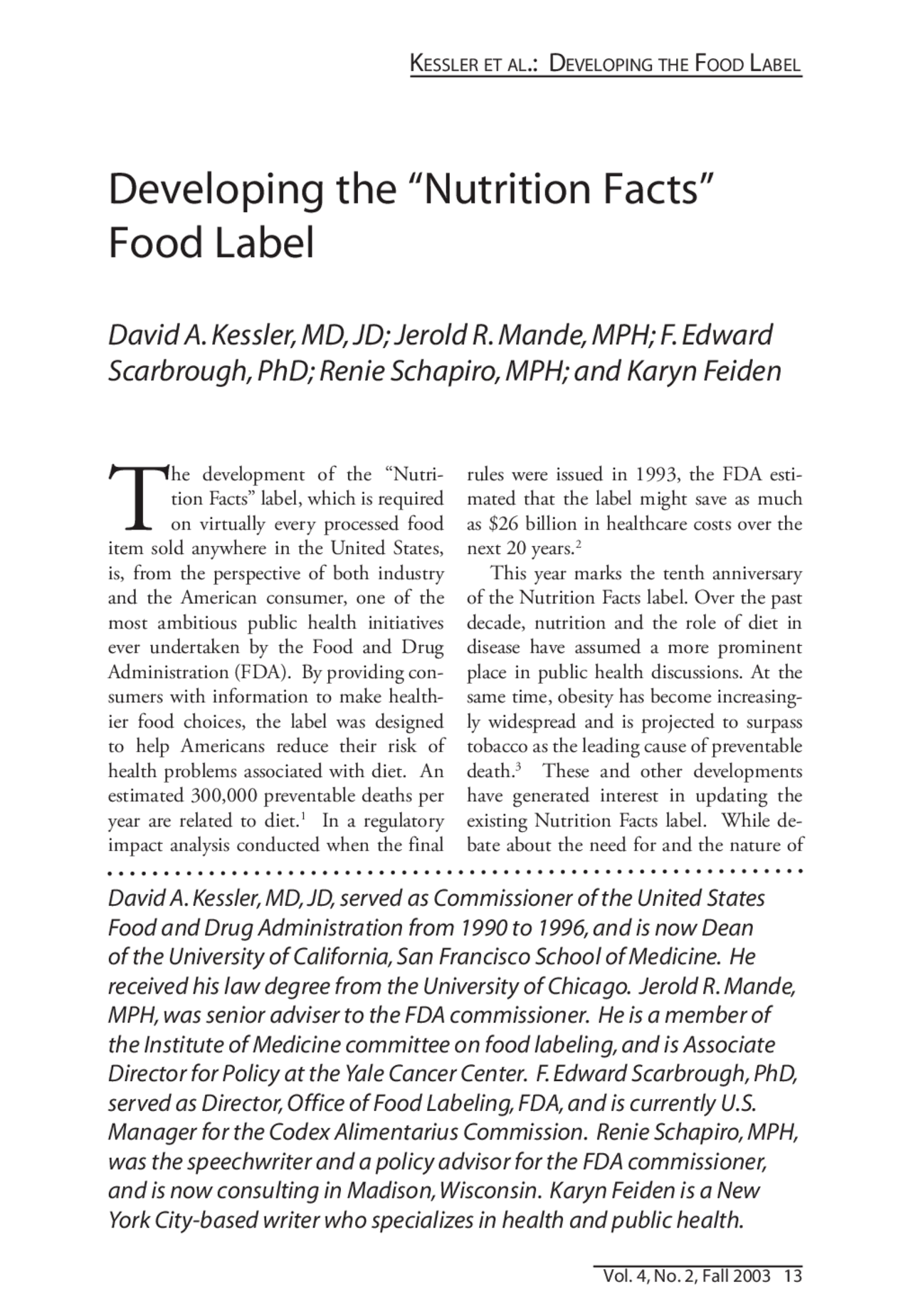 Developing the “Nutrition Facts” Food Label | Schemes and Mind Maps ...