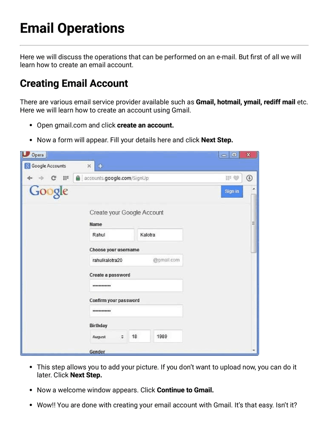 Email Operations Web Development Lecture Notes Web Design And