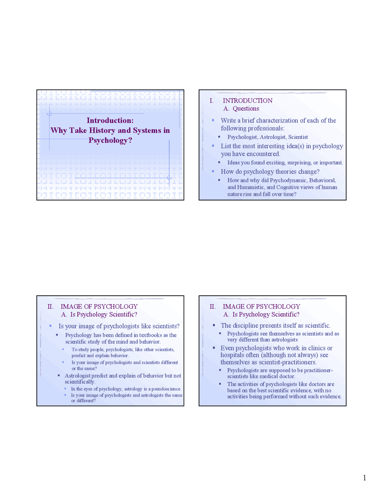 1 Introduction: Why Take History and Systems in Psychology? | Slides ...