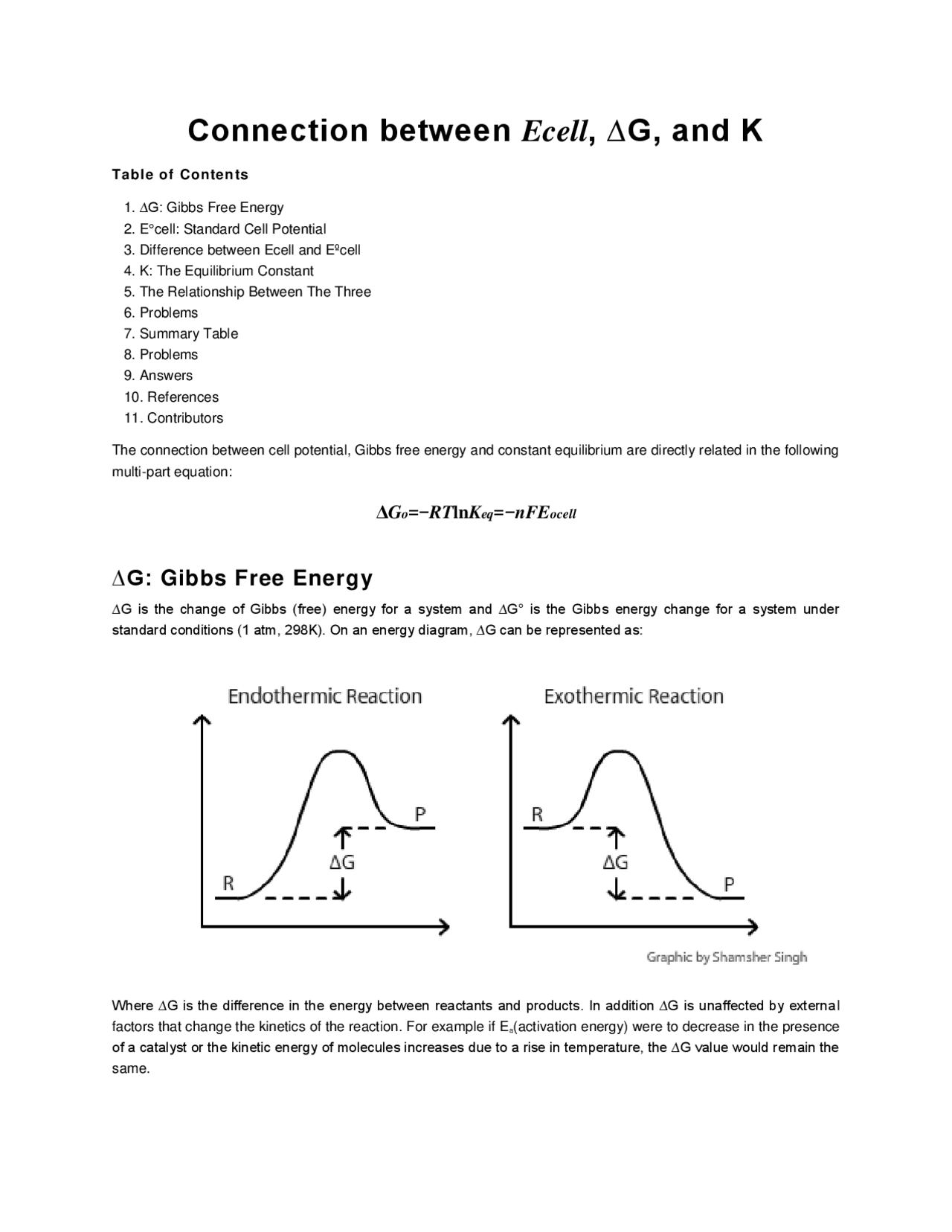 Connection between Ecell, ∆G, and K | Schemes and Mind Maps Chemistry ...