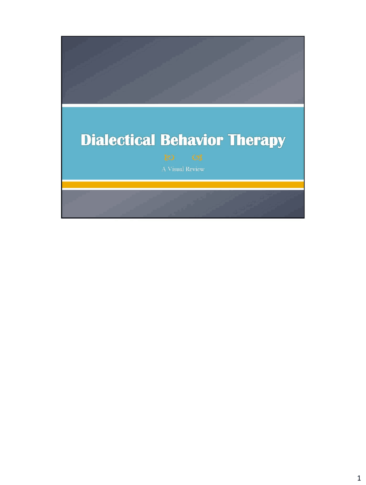 Dialectical and Behavior Therapy: A Visual Review: Part 1 | Lecture ...
