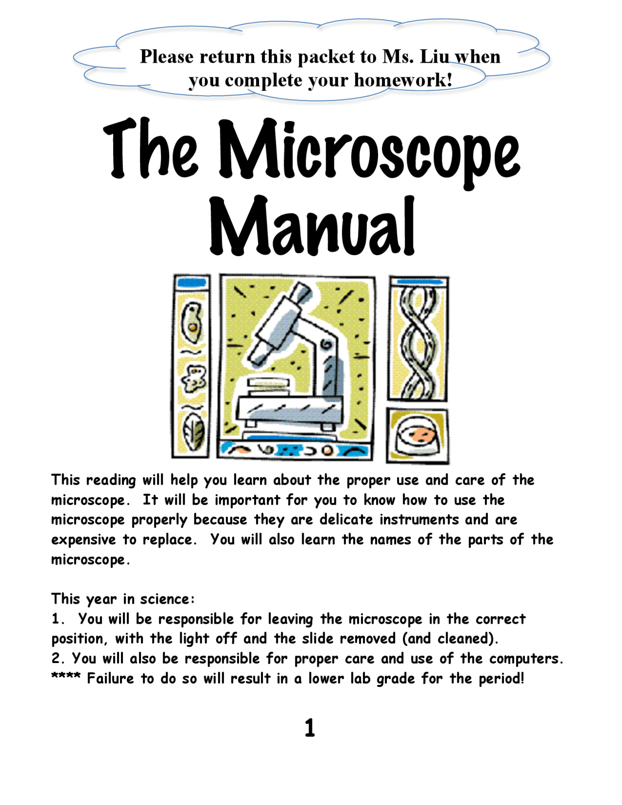 Microscope Packet Version2014 Lecture Notes Biology Docsity