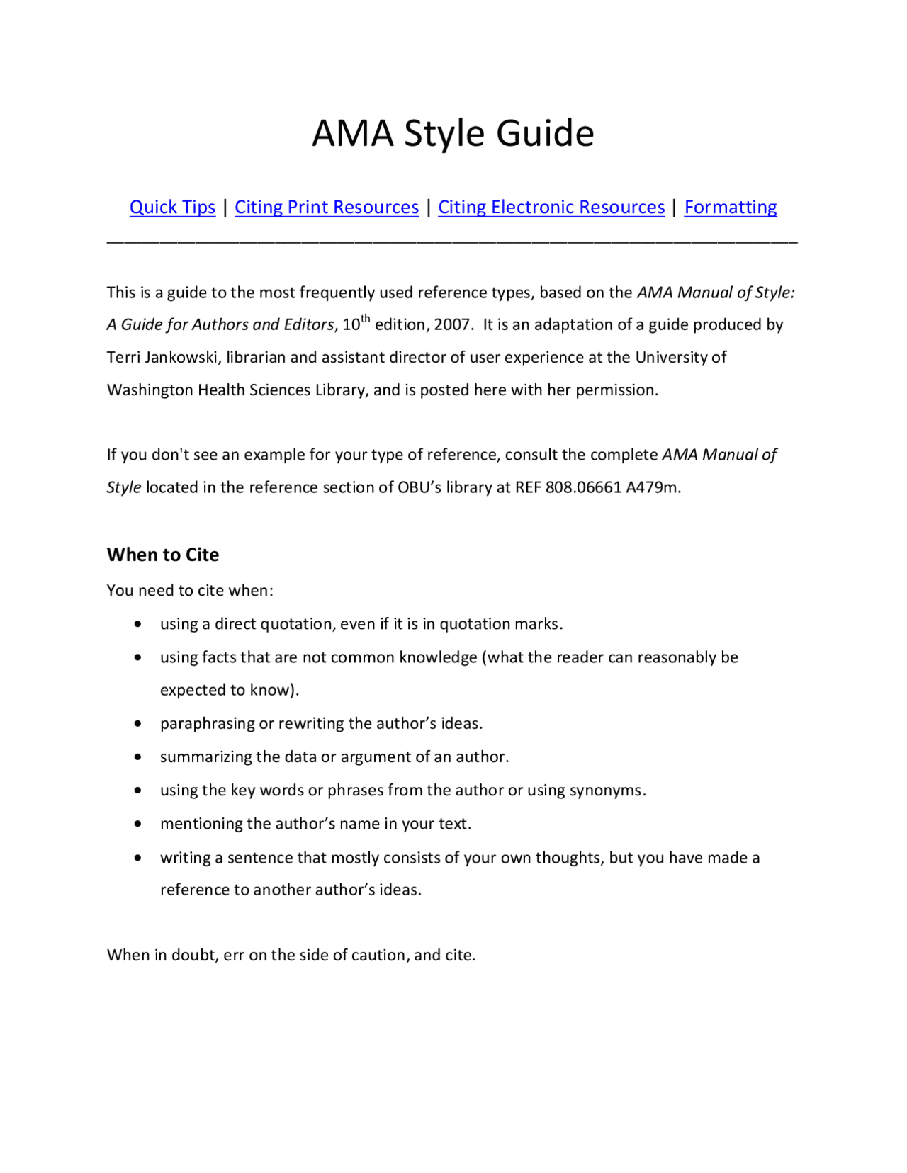 AMA Style Guide | Lecture notes Pediatrics | Docsity