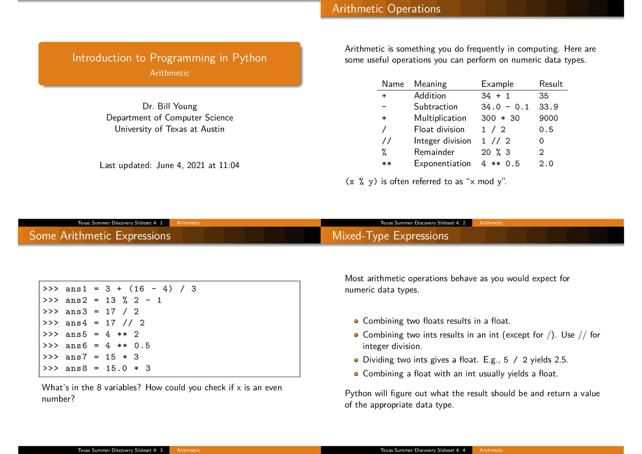 Introduction To Programming In Python Arithmetic Operations 7077