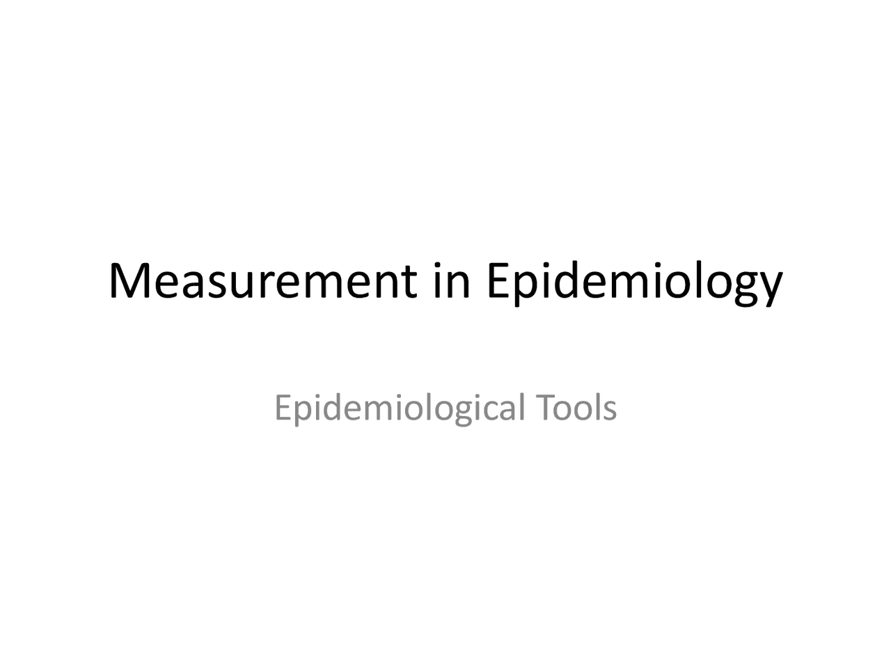Measurement In Epidemiology Exercises Epidemiology Docsity