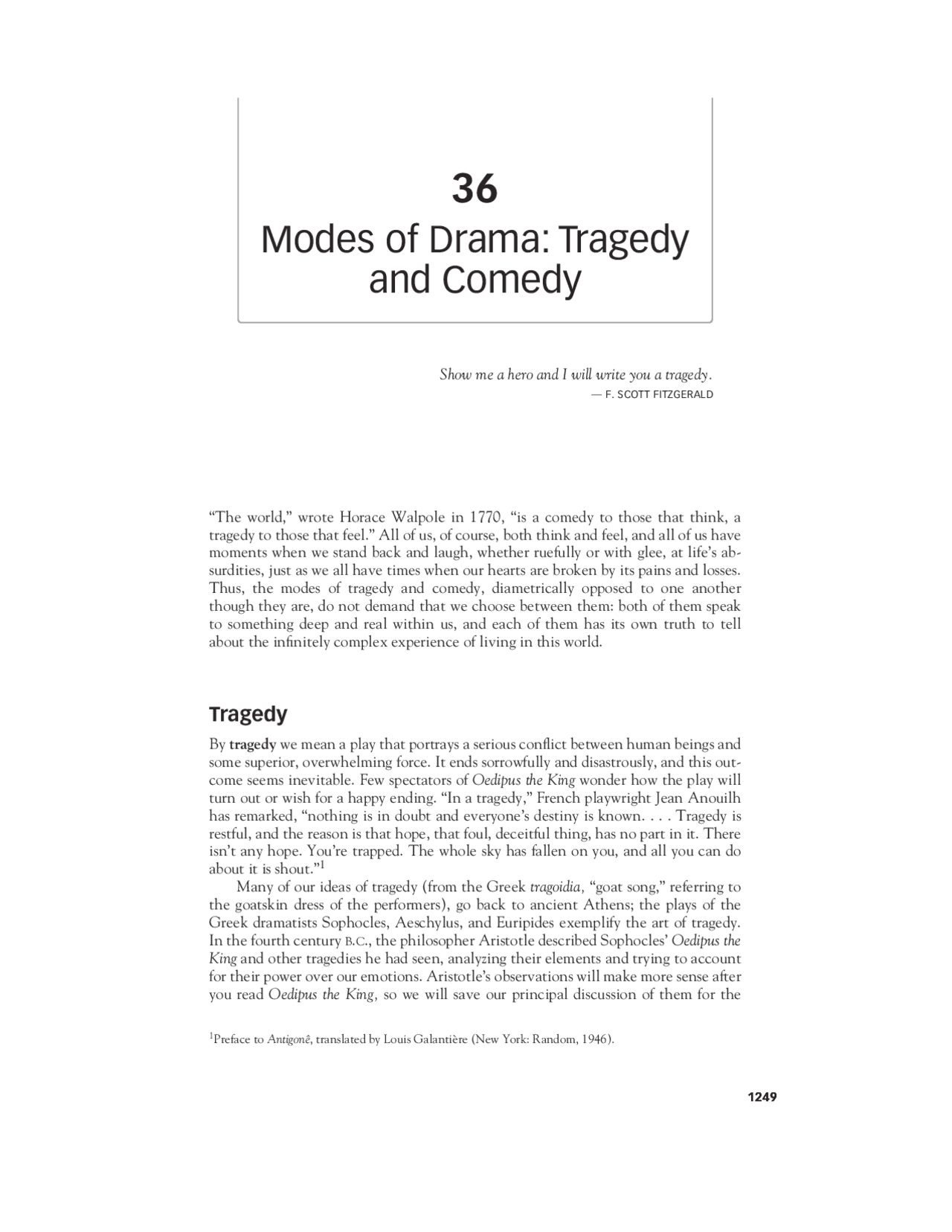 Modes of Drama: Tragedy and Comedy | Exercises Art | Docsity