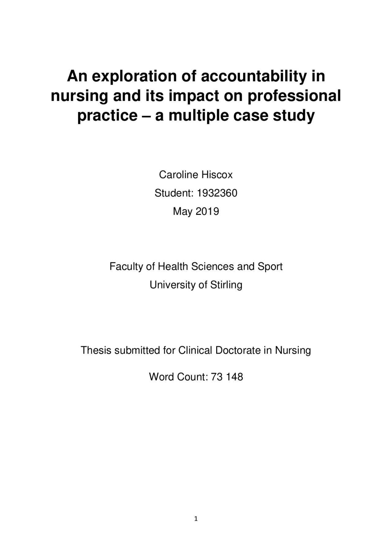 An exploration of accountability in nursing and its impact on ...