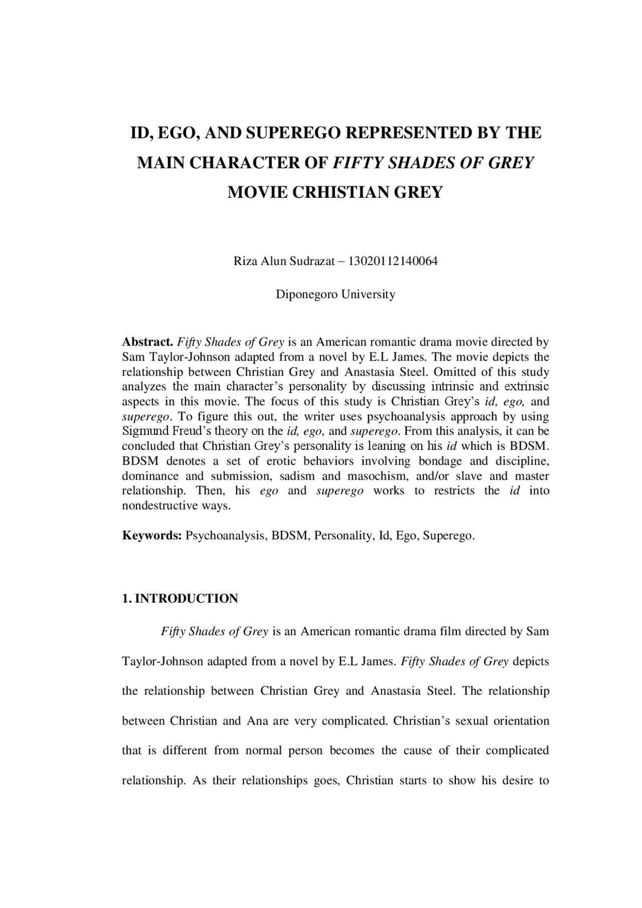 ID, EGO, AND SUPEREGO REPRESENTED BY THE MAIN ... | Lecture notes ...