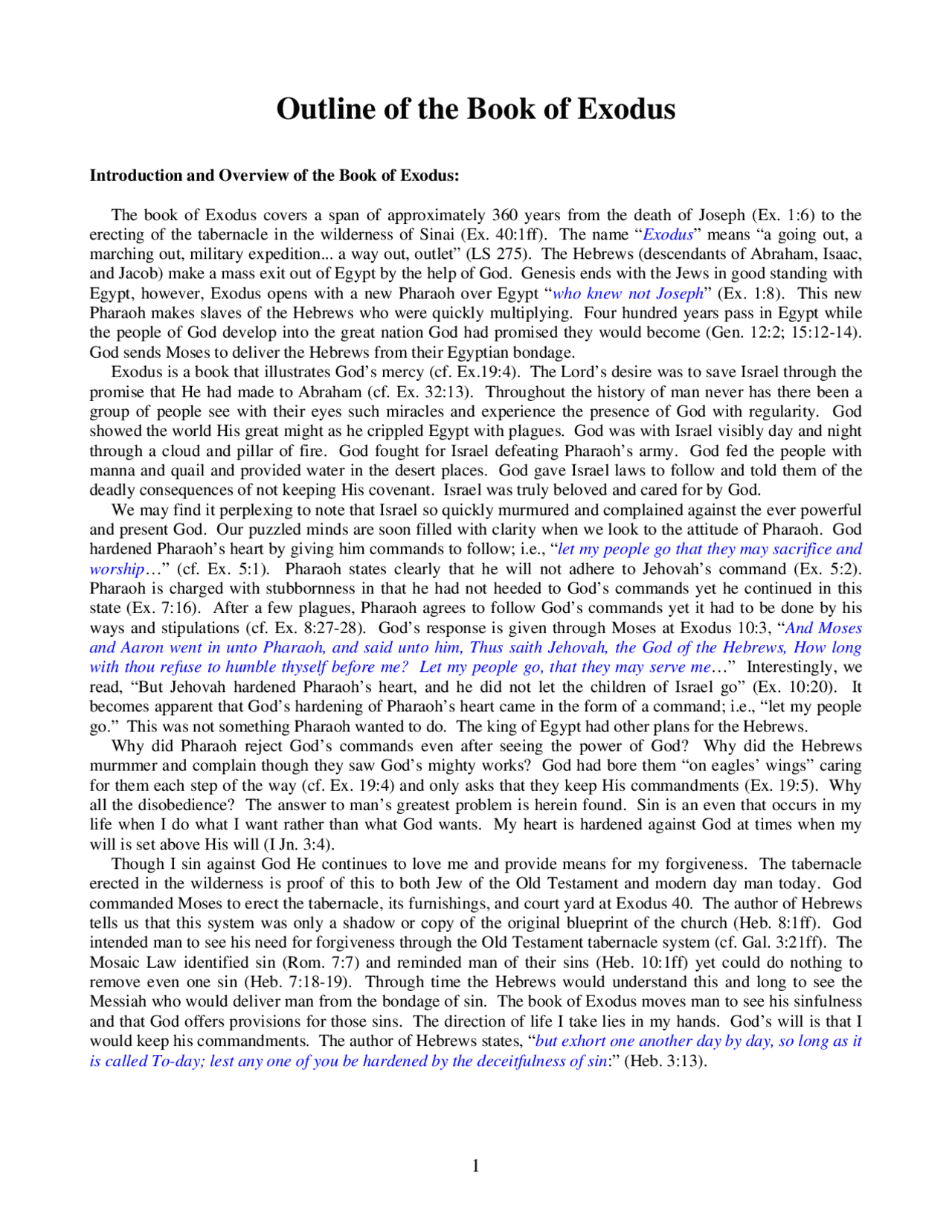 Outline of the Book of Exodus | Schemes and Mind Maps Law | Docsity