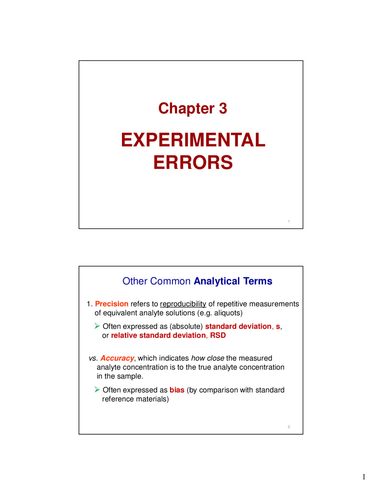 Experimental Errors Lecture Notes Statistics Docsity