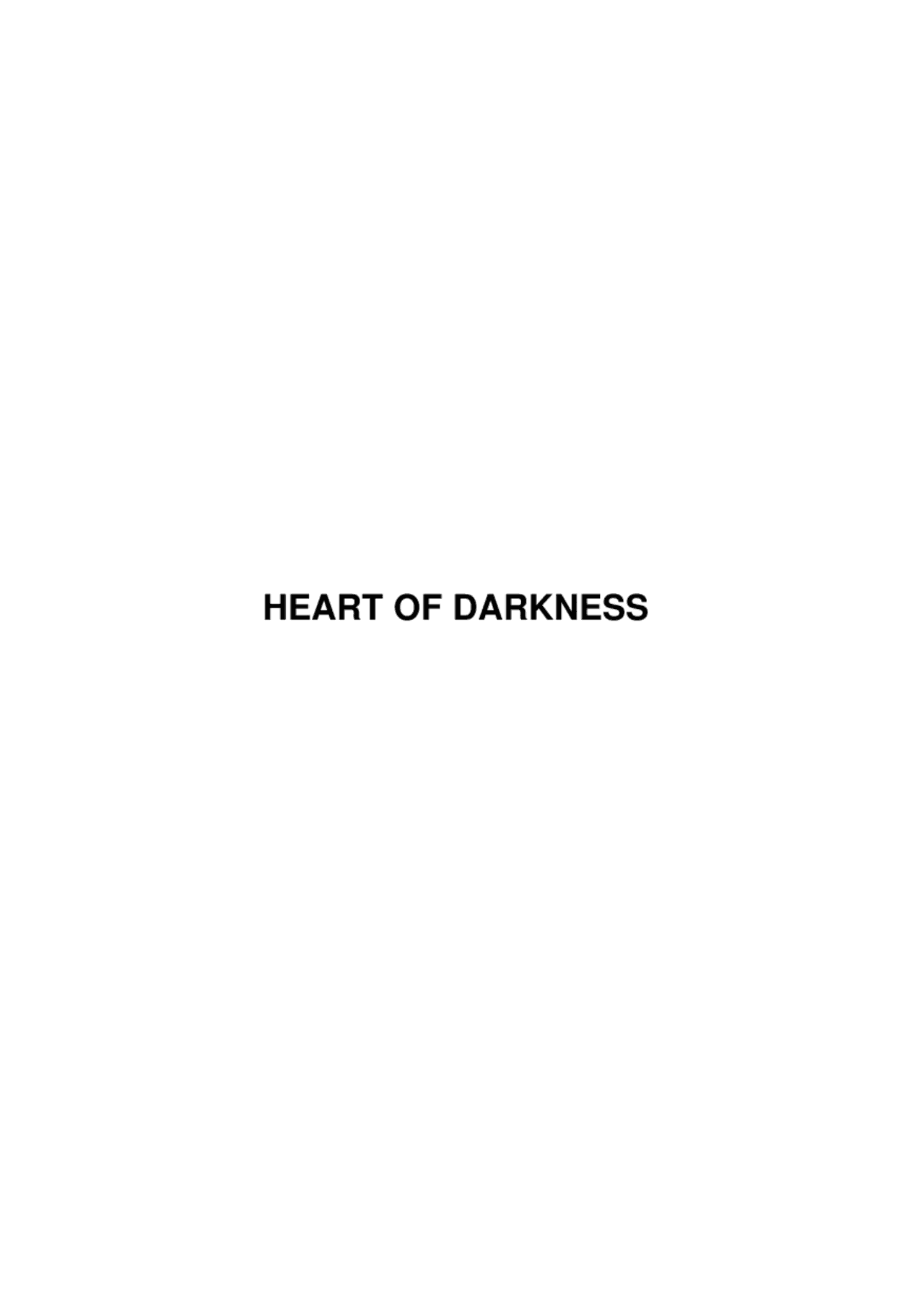 Heart Of Darkness Exercises Ecosystem Modelling Docsity