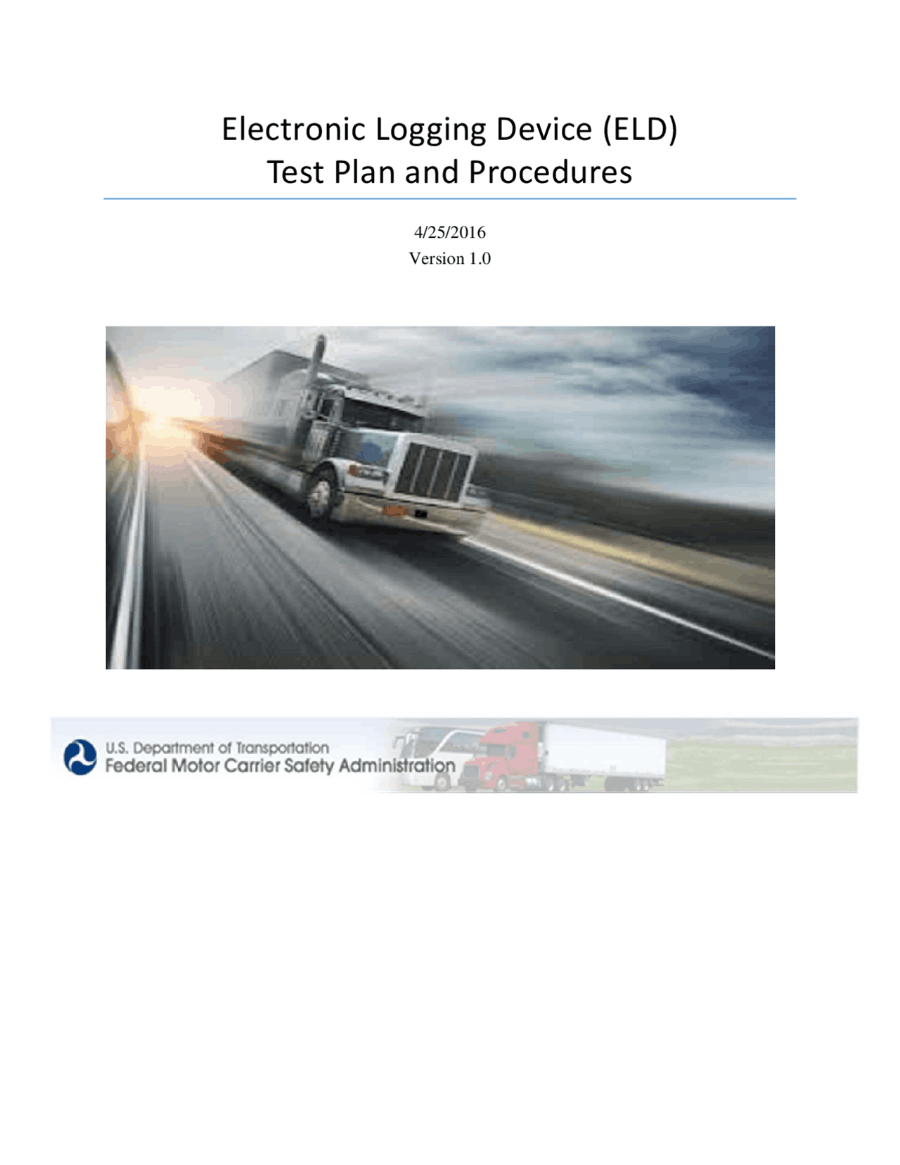 Electronic Logging Device (ELD) Test Plan and Procedures | Lecture ...
