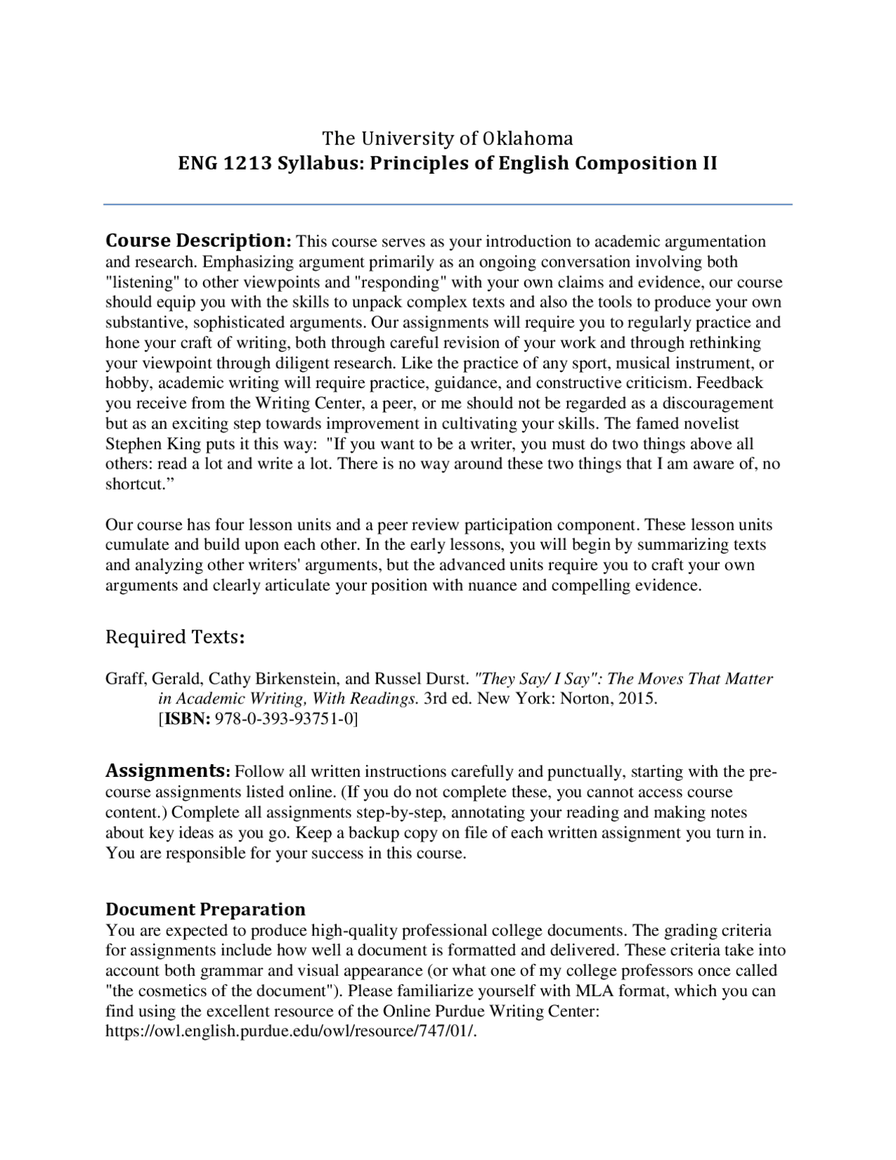 ENG 1213 Syllabus: Principles of English Composition II | Slides ...