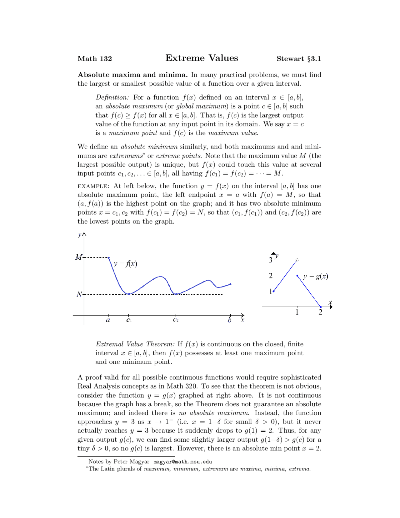 Extreme Values Summaries Latin Docsity