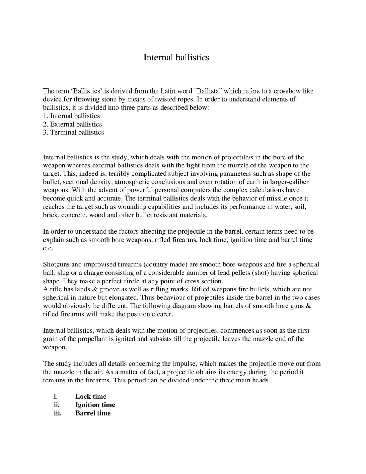 Internal Ballistics Schemes And Mind Maps Latin Docsity