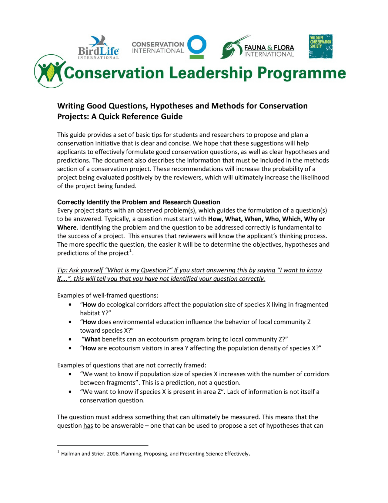 Writing Good Questions Hypotheses And Methods For Exams Forestry