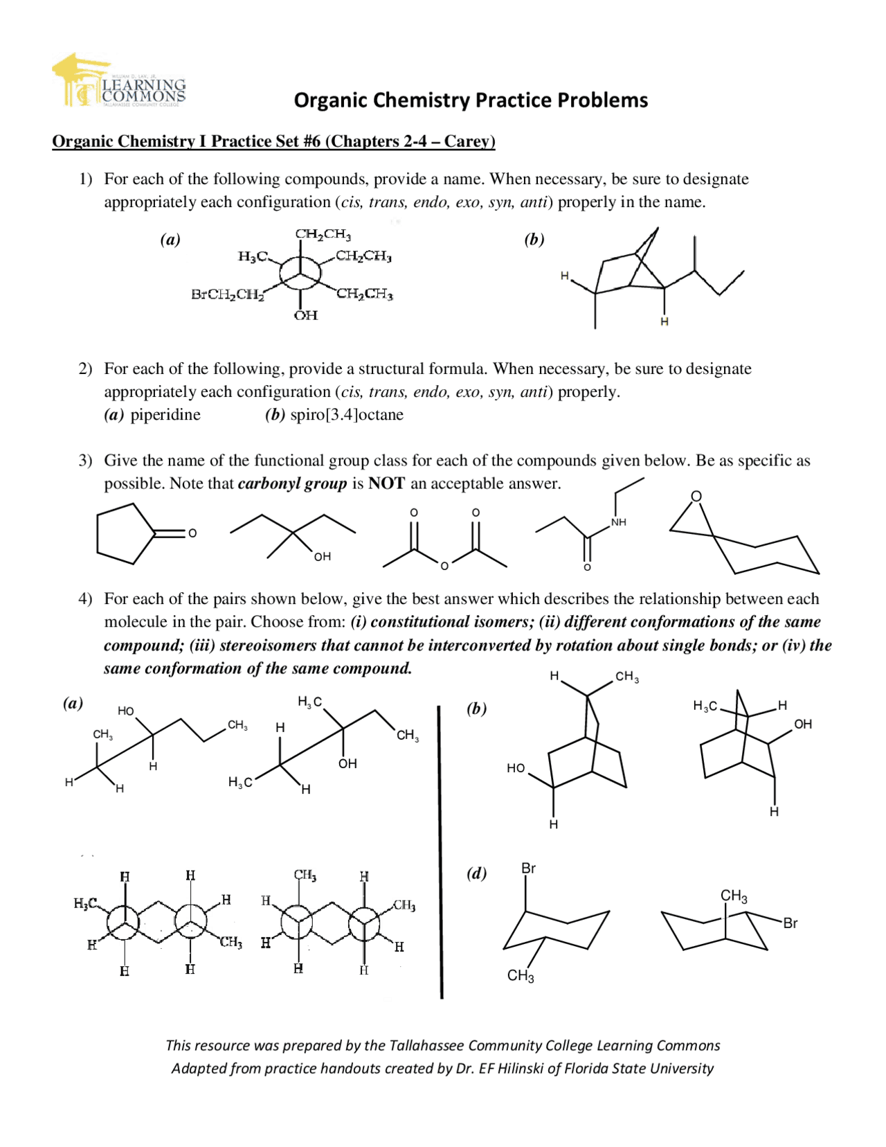 Organic Chemistry Practice Problems | Lecture notes Organic Chemistry ...