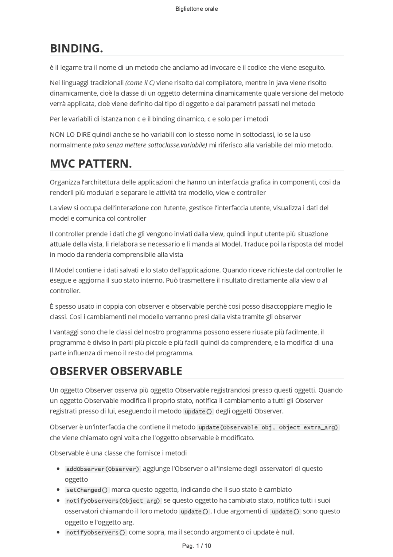 Biglietto Teoria Programmazione 3 In Java Schemi E Mappe Concettuali