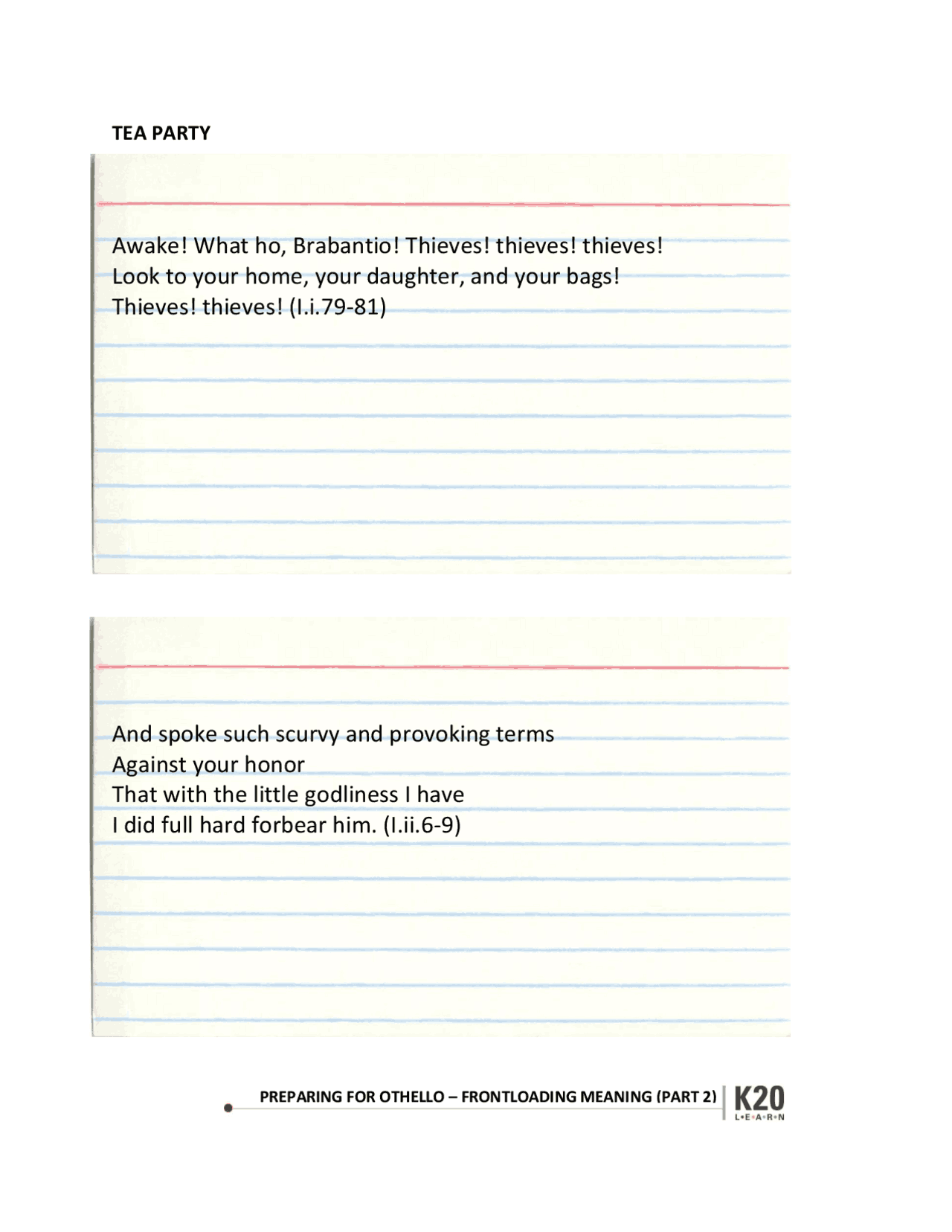 Tea Party.pdf | Study notes Medicine | Docsity