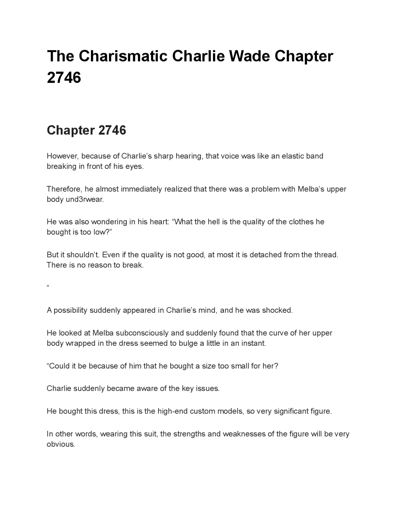The Charismatic Charlie Wade Chapter 2746-2750 | Lecture notes Business ...
