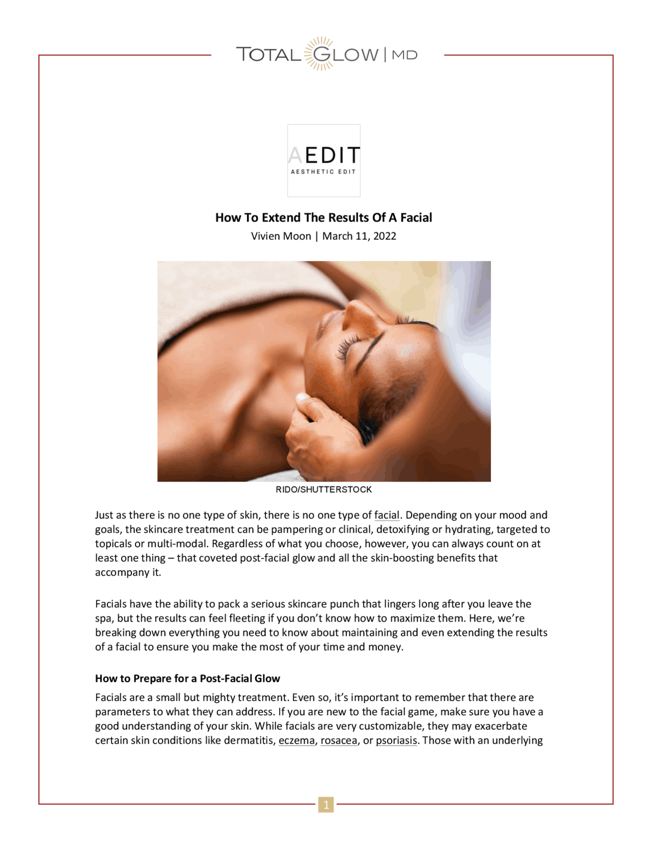 How To Extend The Results Of A Facial Total Glow Exams Telemedicine