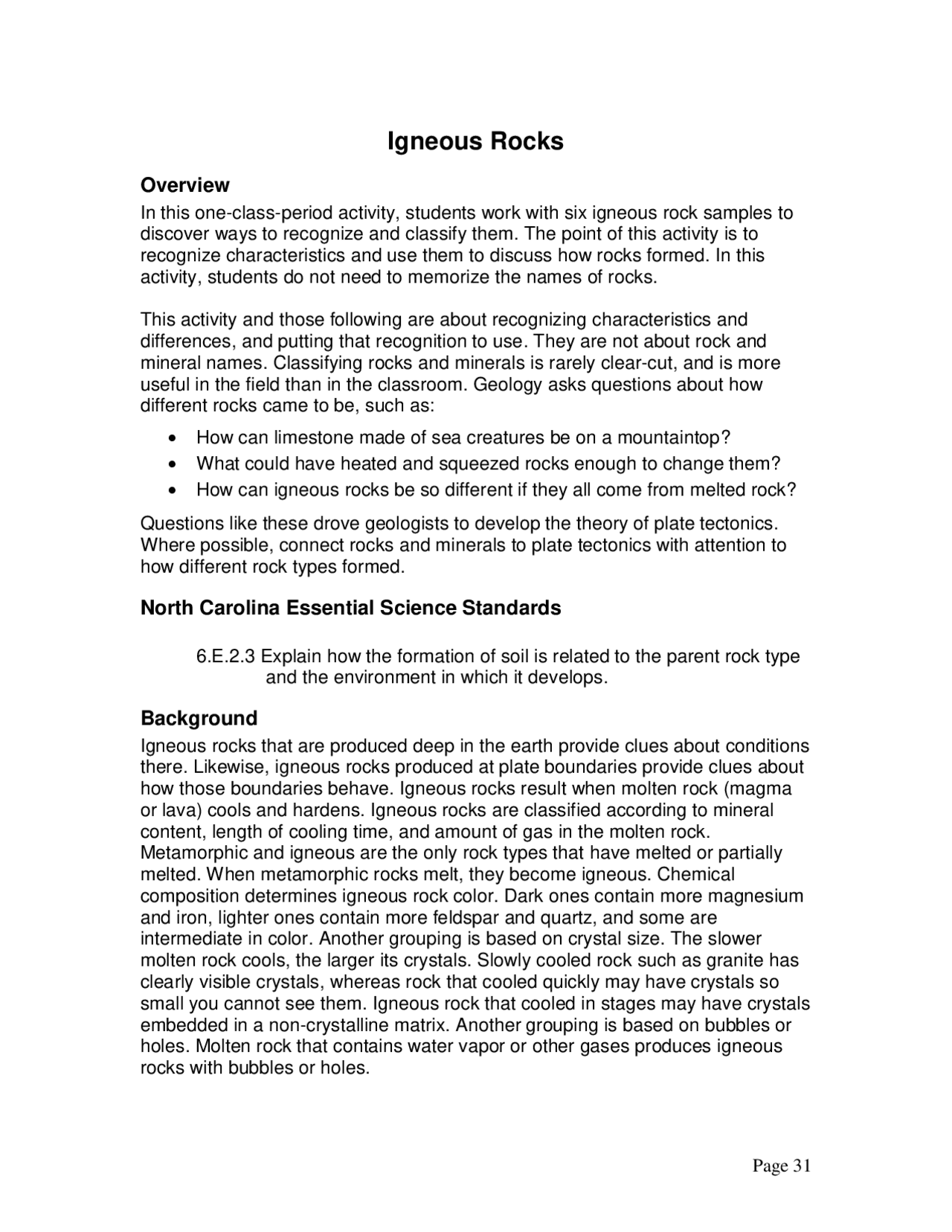 Igneous Rocks: A Hands-On Activity for High School Students | Slides ...