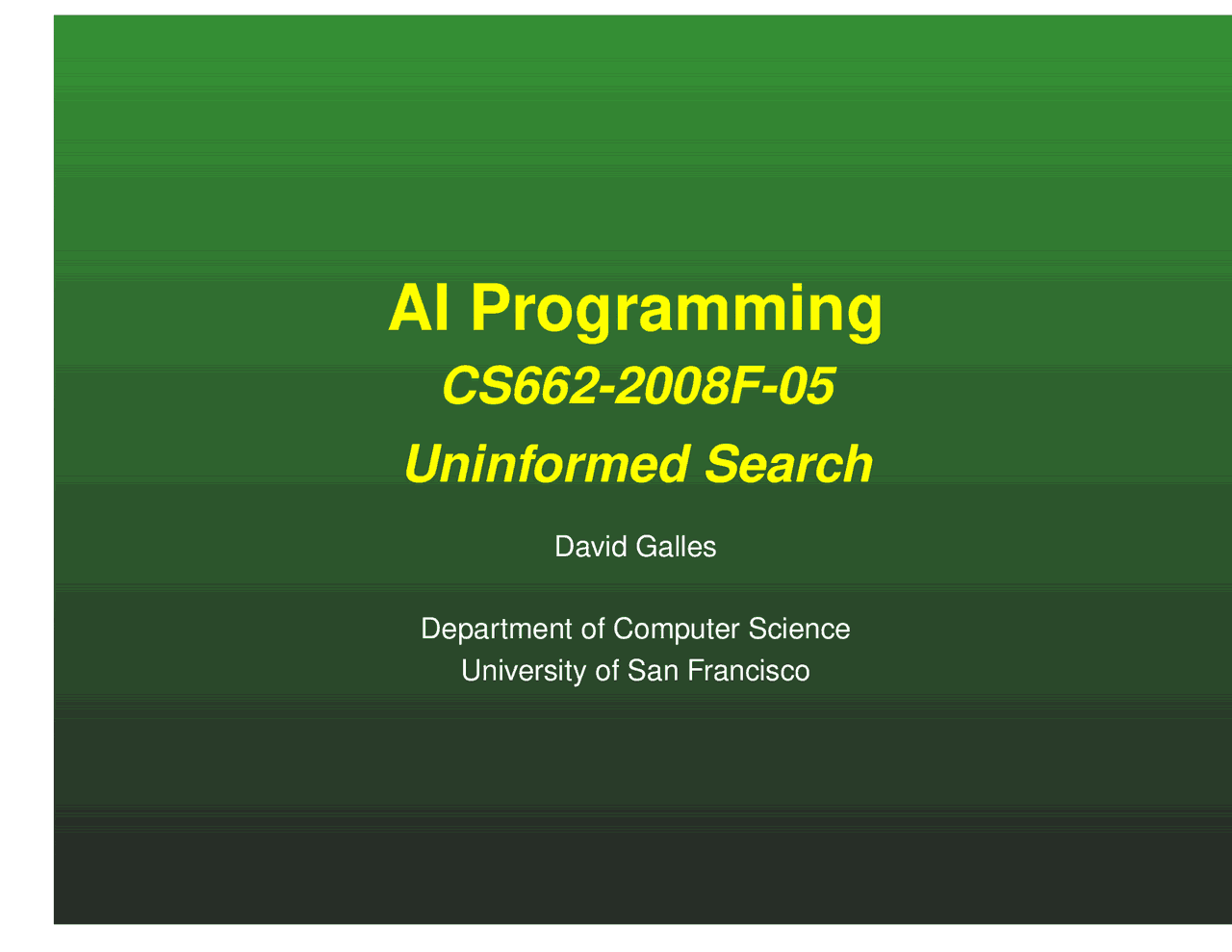 AI Programming | Exercises Computer science | Docsity
