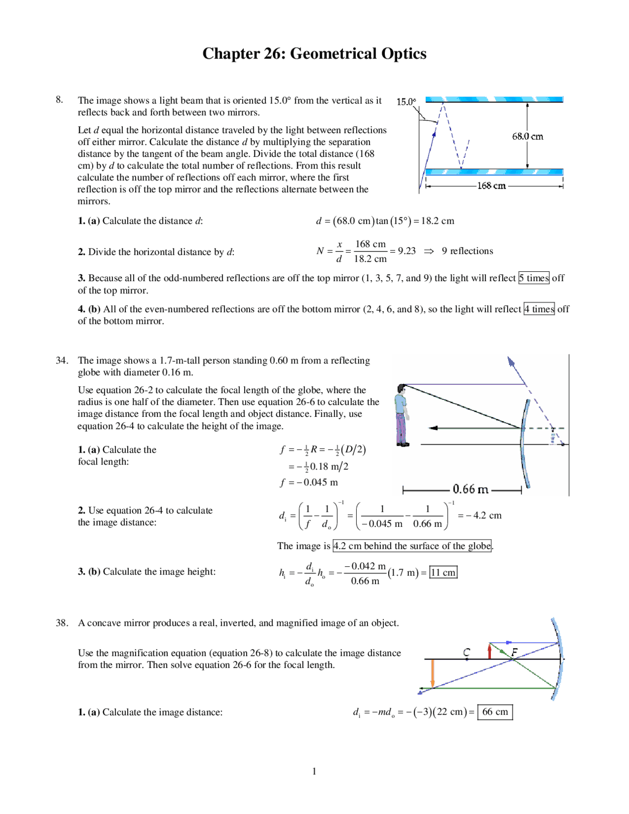 Chapter 26 Geometrical Optics Summaries Optics Docsity