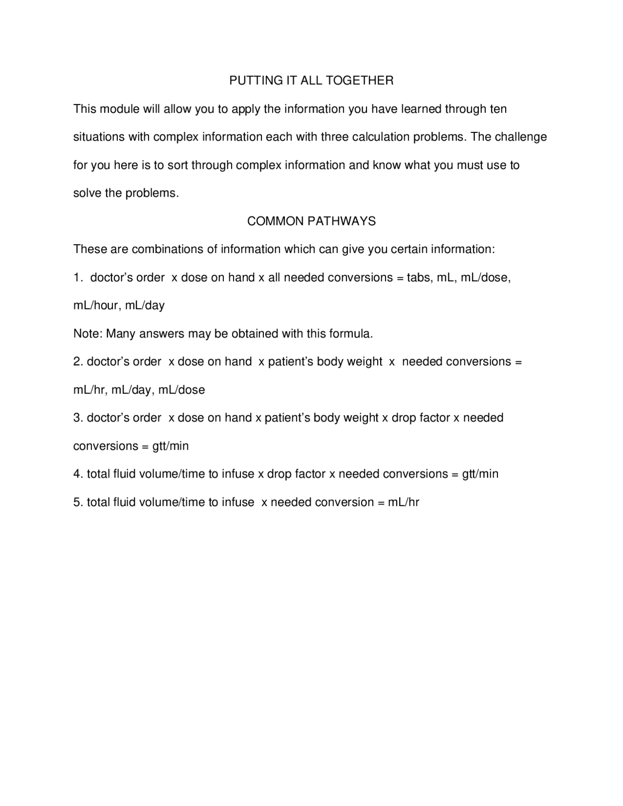 putting it all together | Slides Pharmacy | Docsity