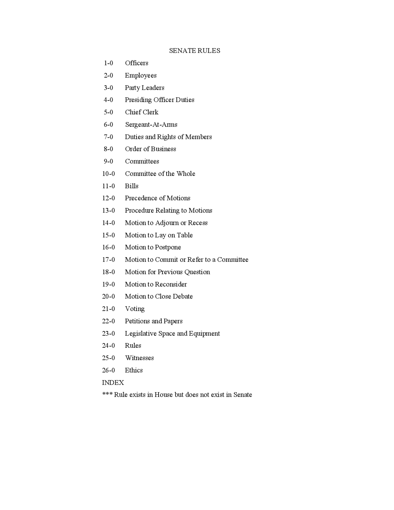 SENATE RULES 1-0 Officers 2-0 Employees 3-0 Party ... | Schemes and ...