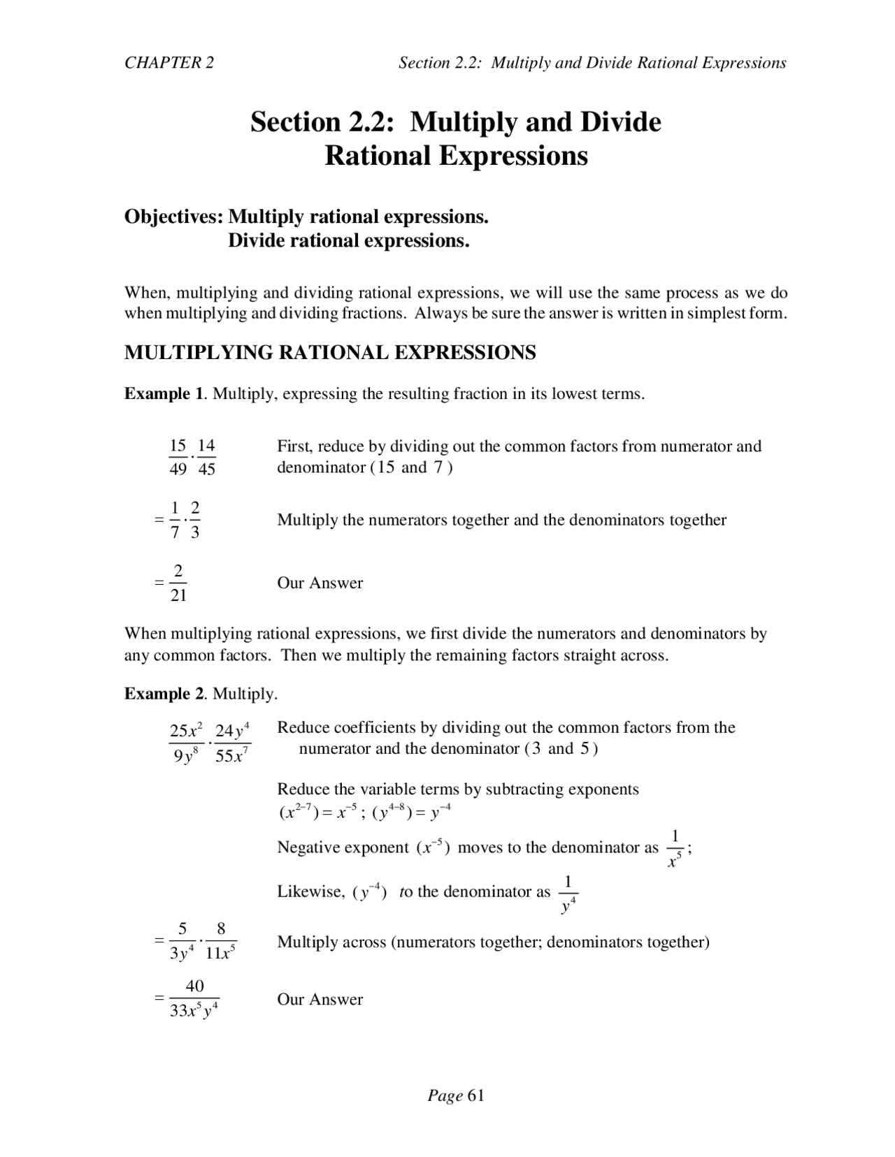 Section 2.2: Multiply and Divide Rational Expressions | Schemes and ...