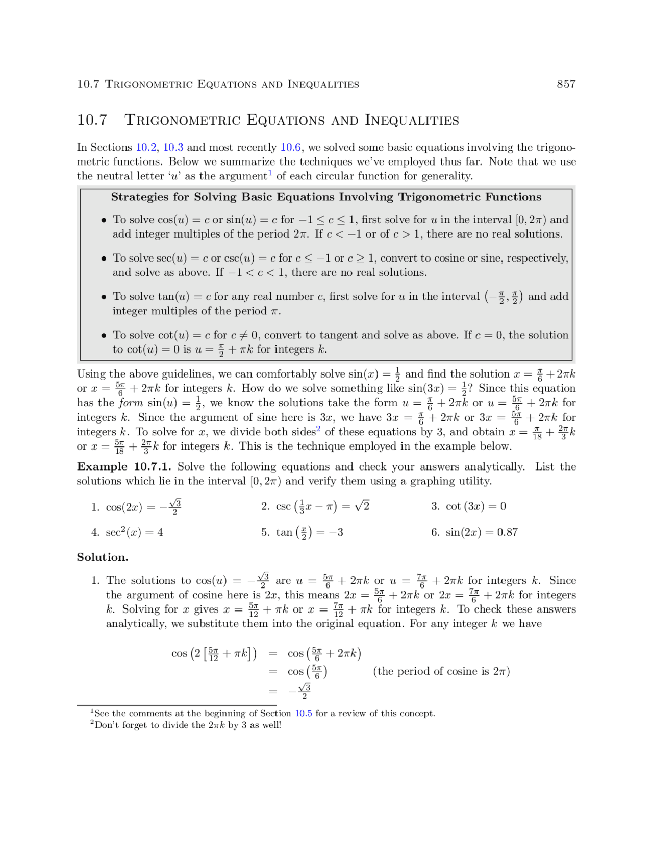 10.7 Trigonometric Equations and Inequalities | Exams Trigonometry ...