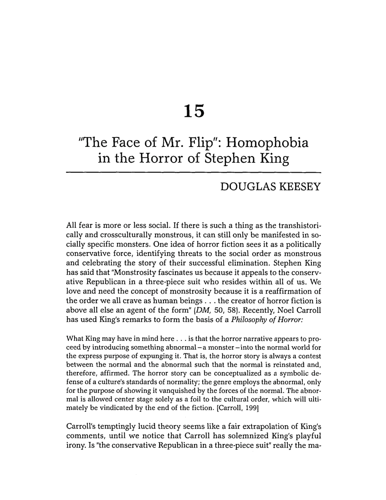 The Face of Mr. Flip: Homophobia in the Horror of Stephen King ...