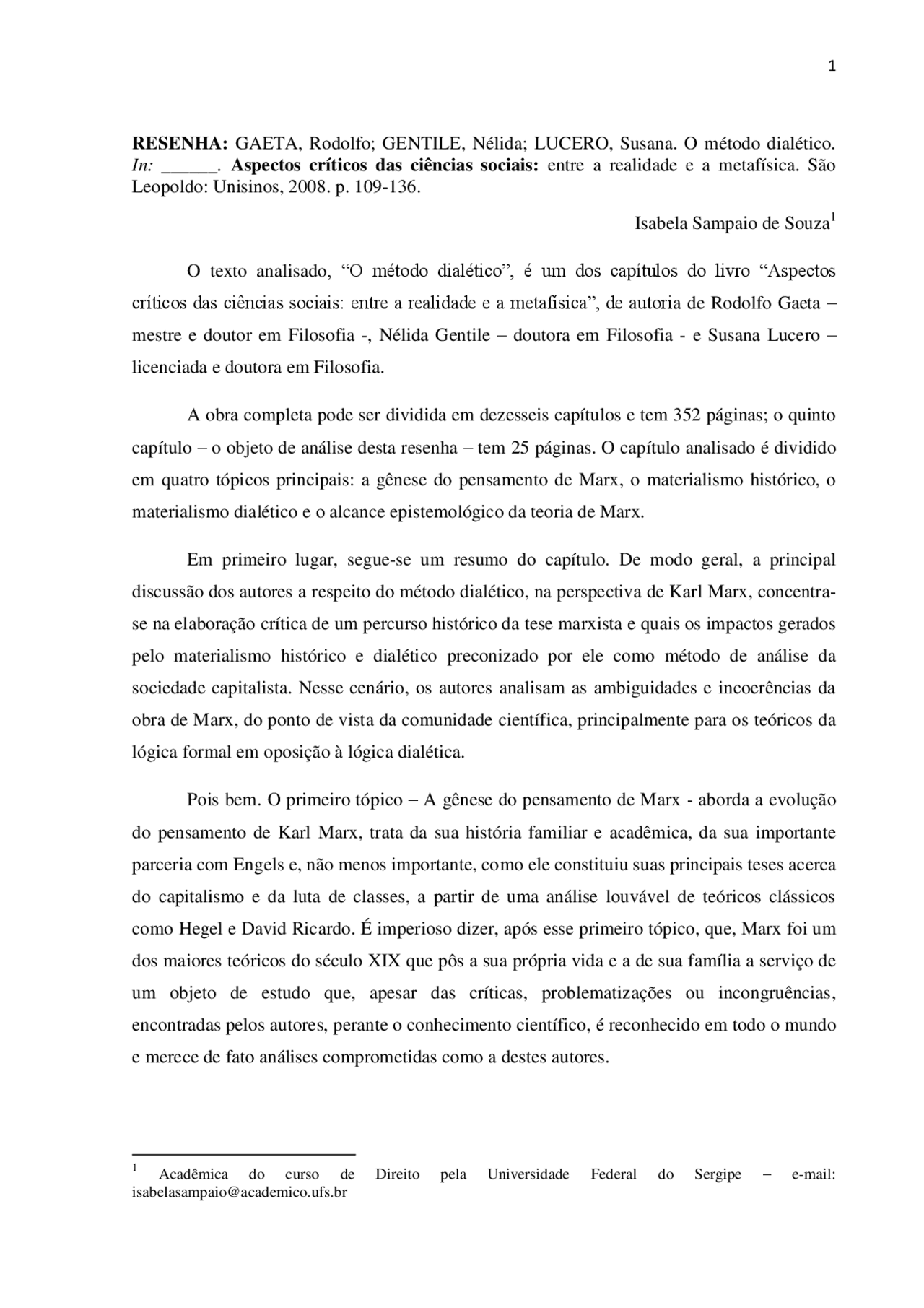 Resenha Do Livro O Método Dialético Resumos Metodologia Docsity