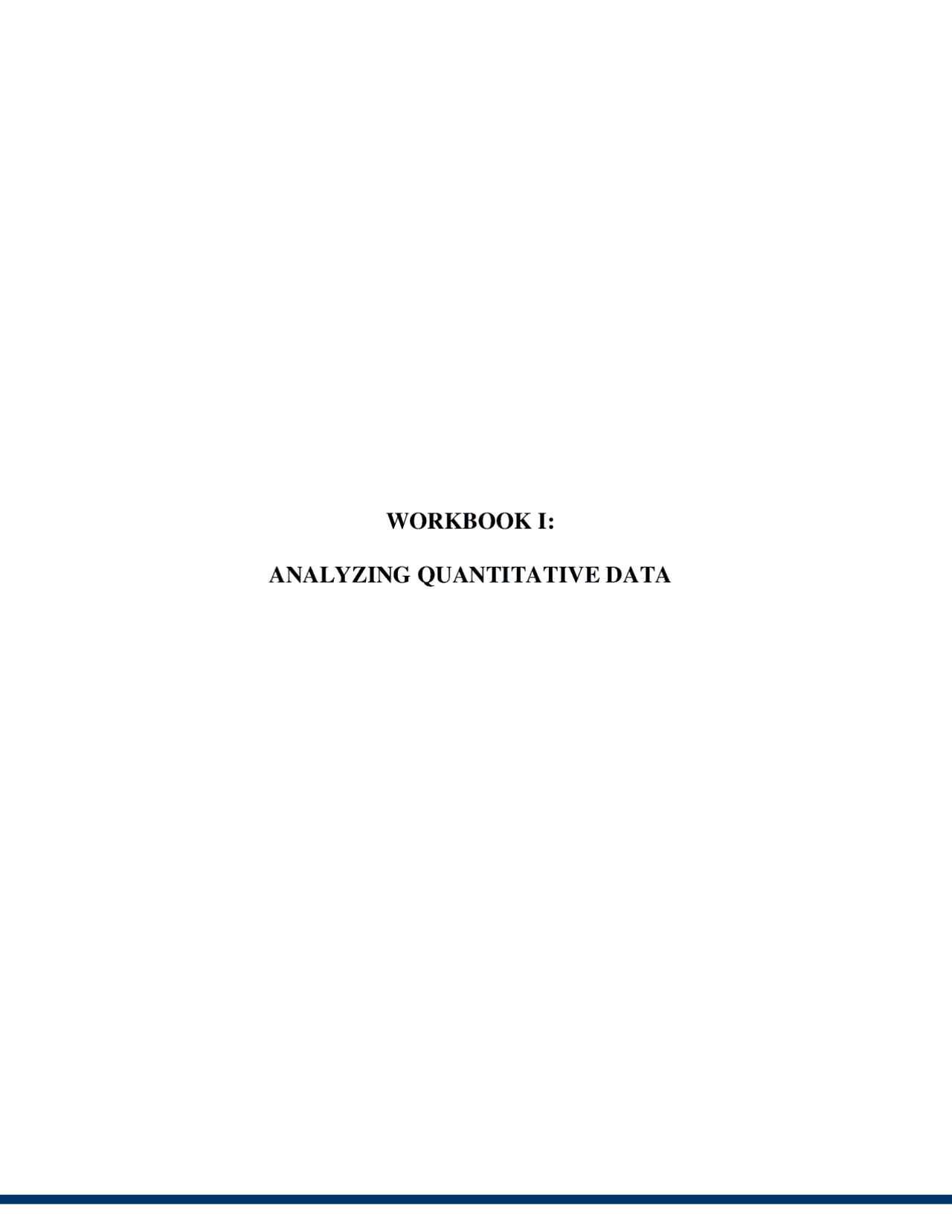 Workbook I Quantitative Analysis Summaries Marketing Docsity
