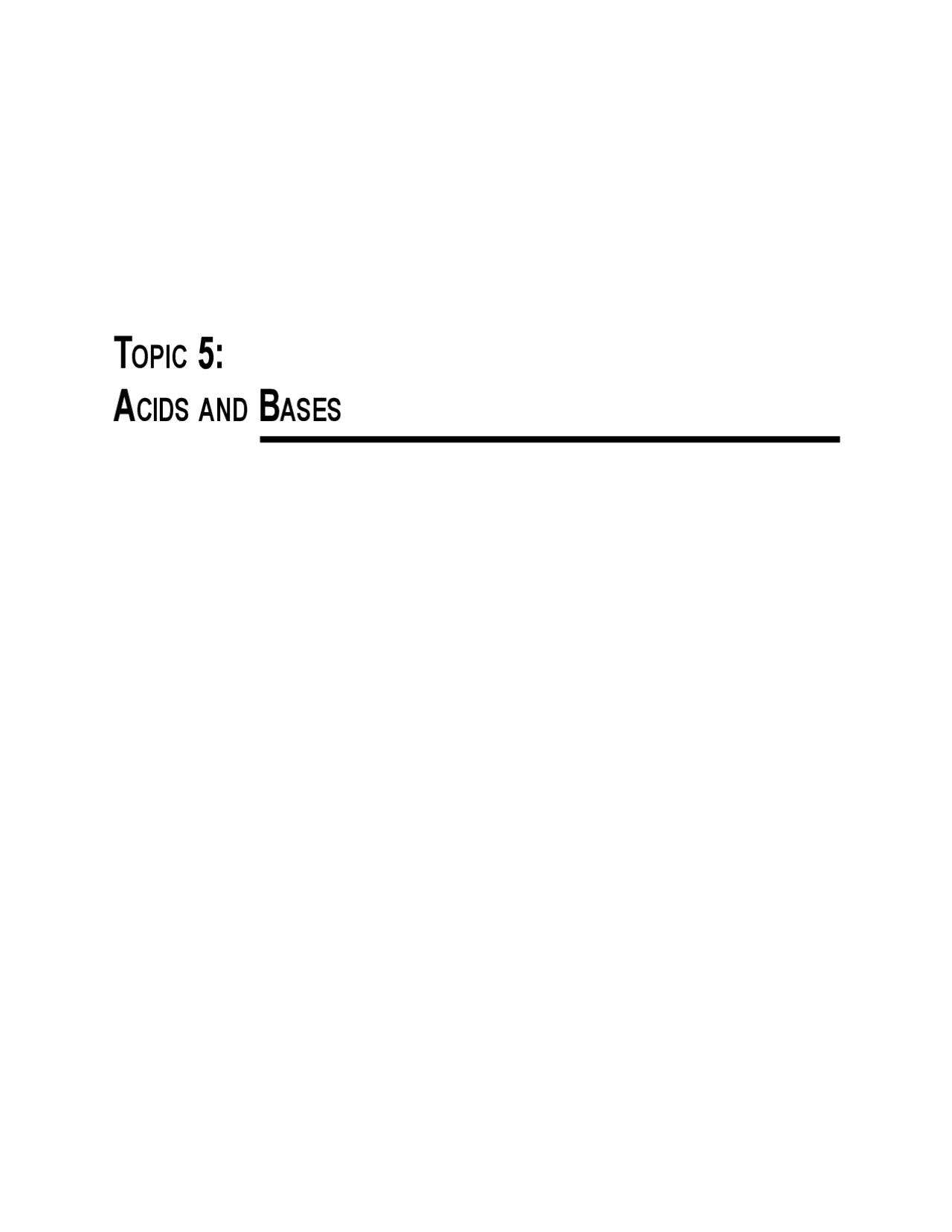 TOPIC 5: ACIDS AND BASES | Slides Chemistry | Docsity