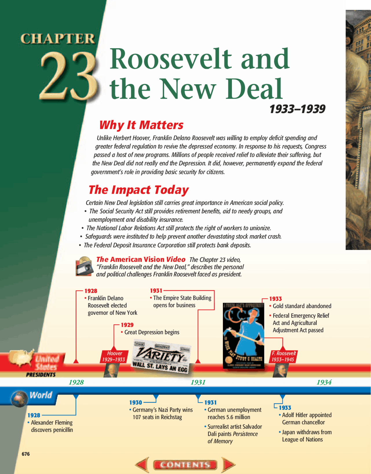 Roosevelt and the New Deal, 1933-1939 | Lecture notes Business | Docsity