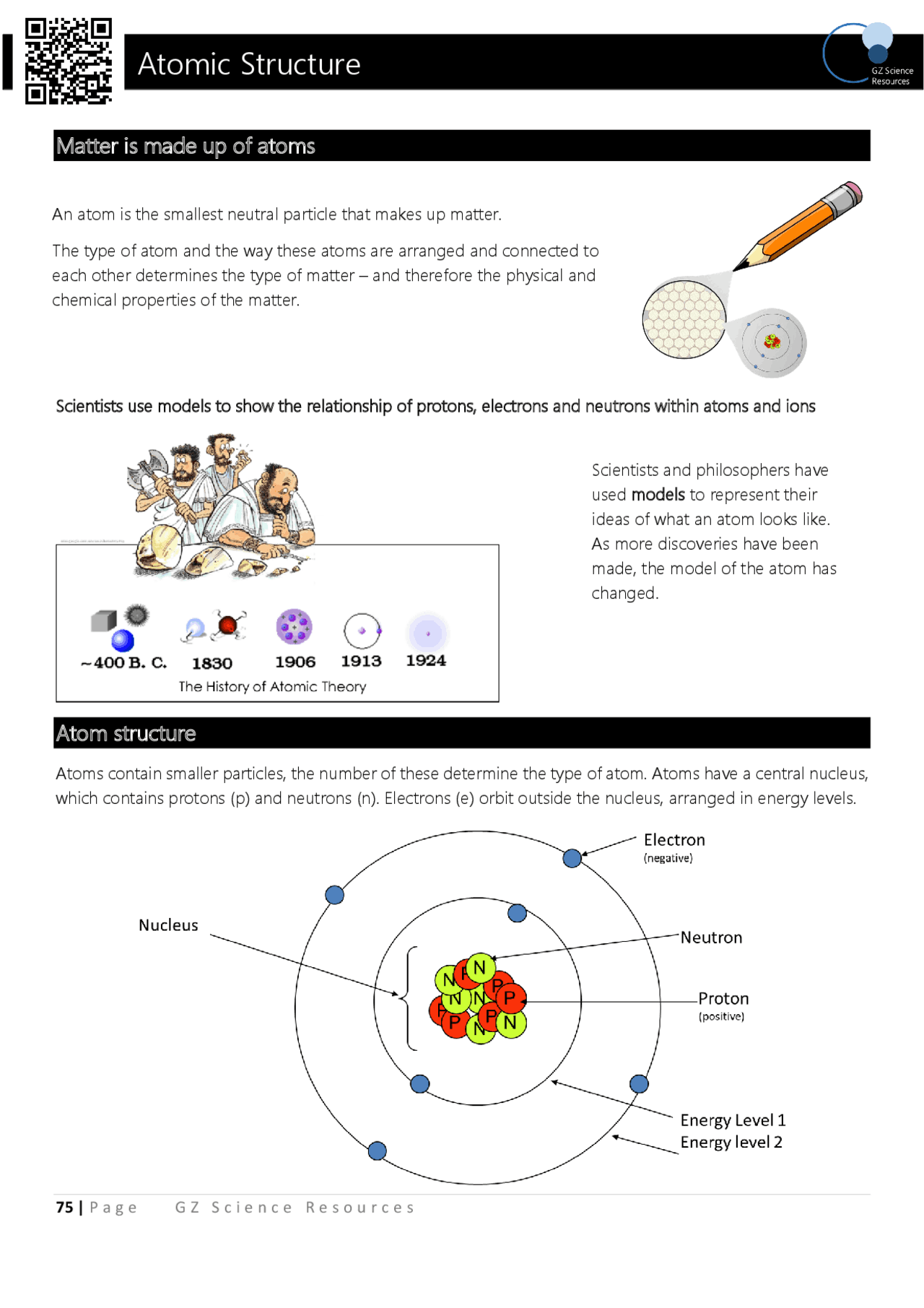 Atomic Structure | Exams Chemistry | Docsity