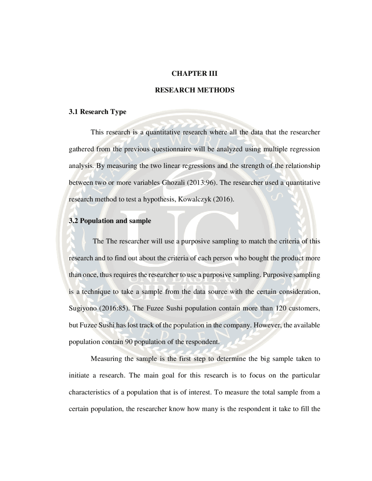 CHAPTER III RESEARCH METHODS 3.1 ... | Exams Psychology | Docsity