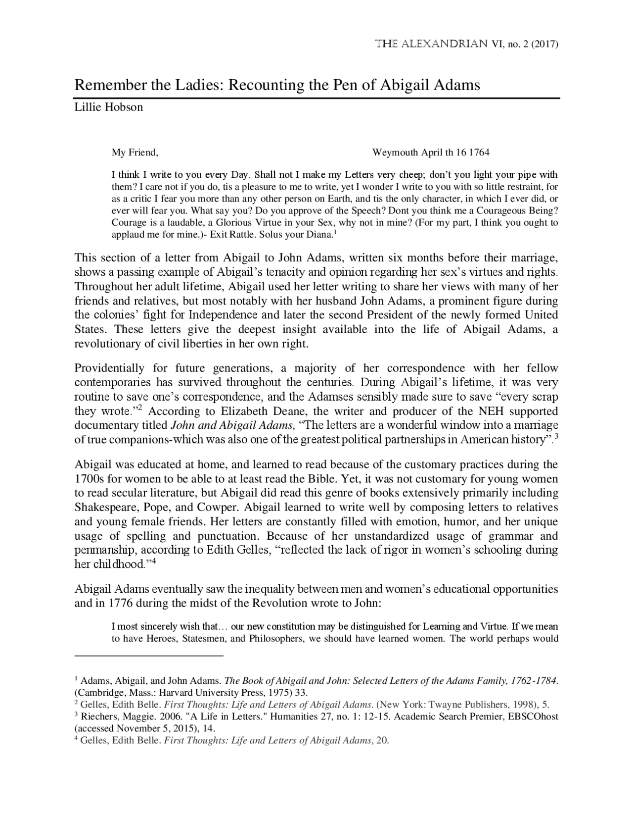 Remember the Ladies: Recounting the Pen of Abigail Adams | Slides ...