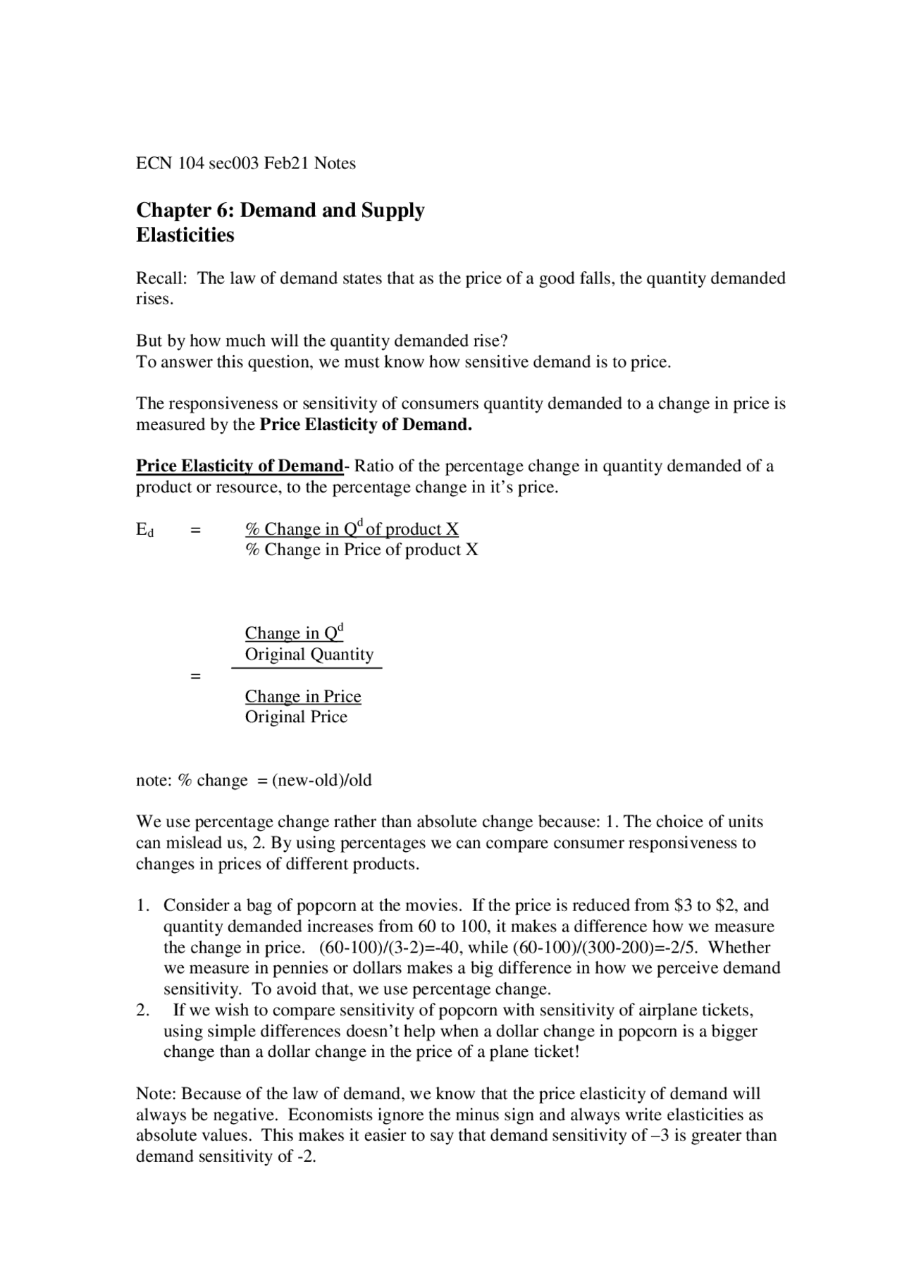 Chapter 6 Demand And Supply Elasticities Exercises Law Docsity